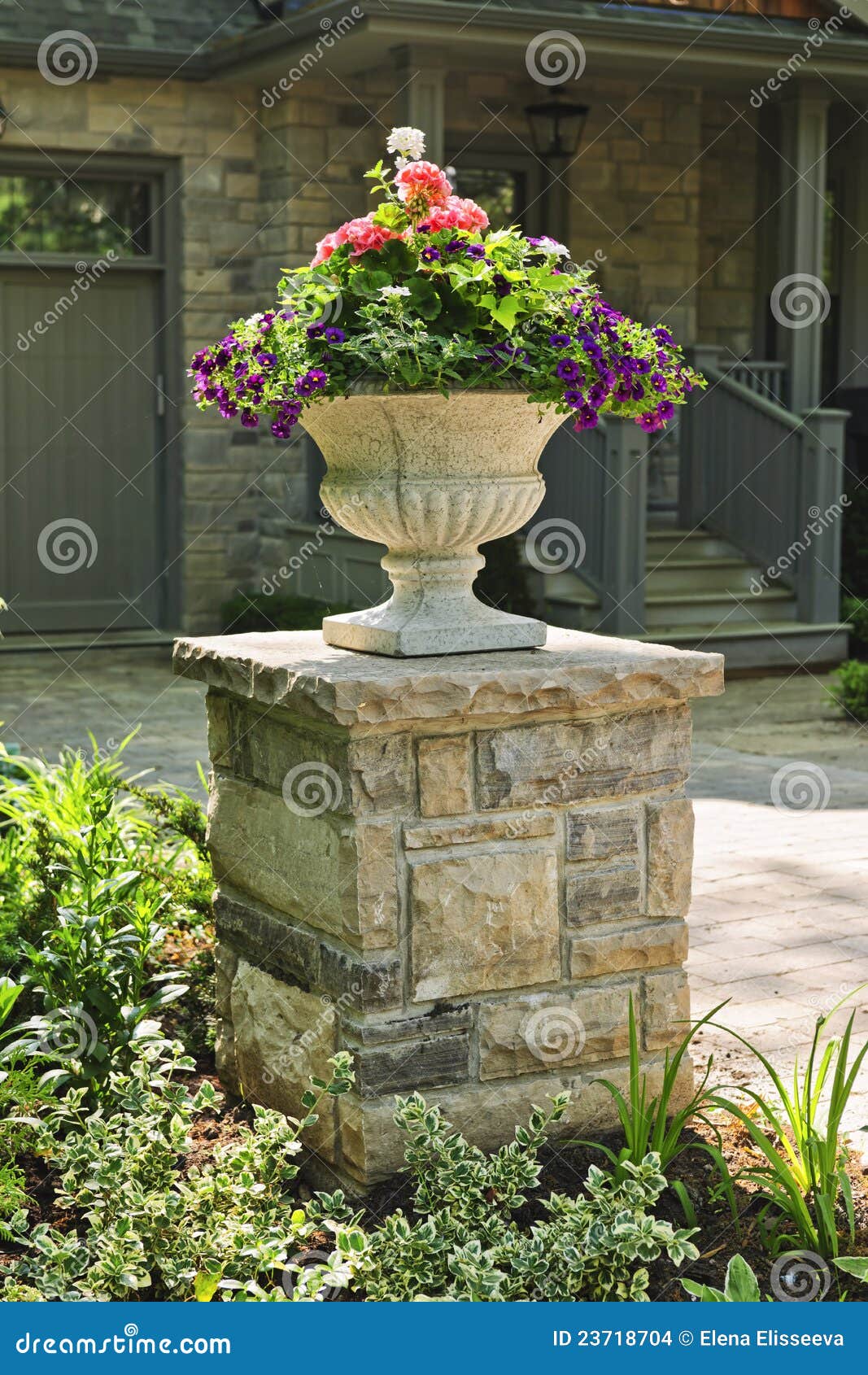 De Planter Van De Steen Voor Huis Stock Foto - Image of ...