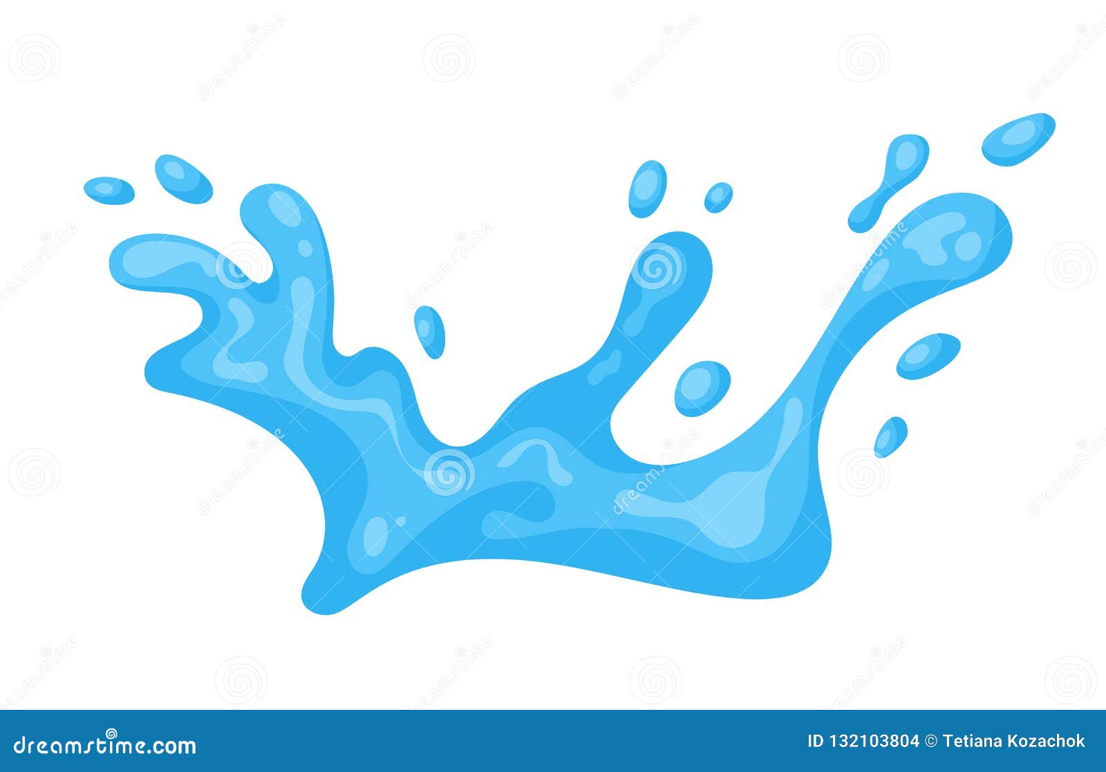 De Plons Van Het Water Vector Beeldverhaalillustratie Vector ...