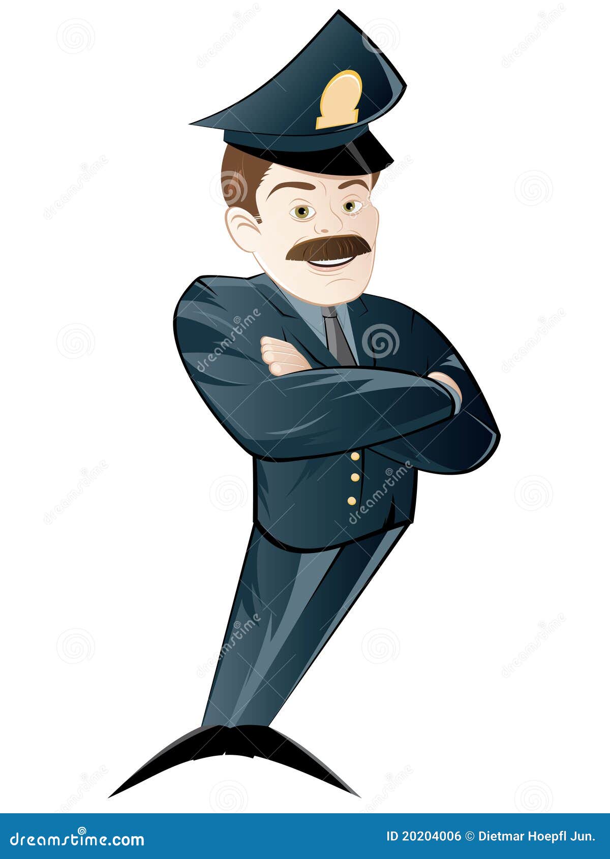 De Politieagent Van Het Beeldverhaal in Eenvormig Vector Illustratie ...