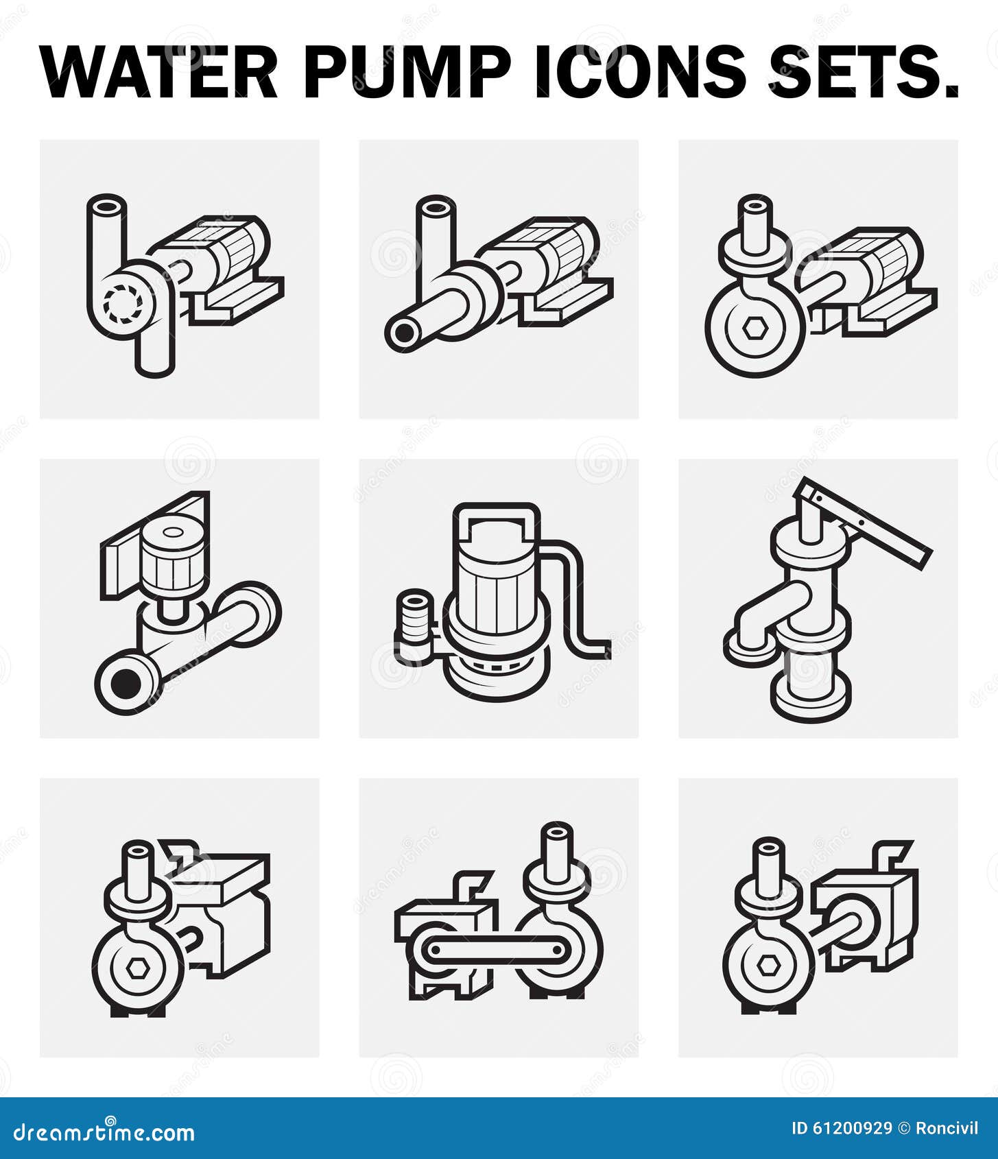 De pomp van het water vector illustratie. Illustration of reeks - 61200929