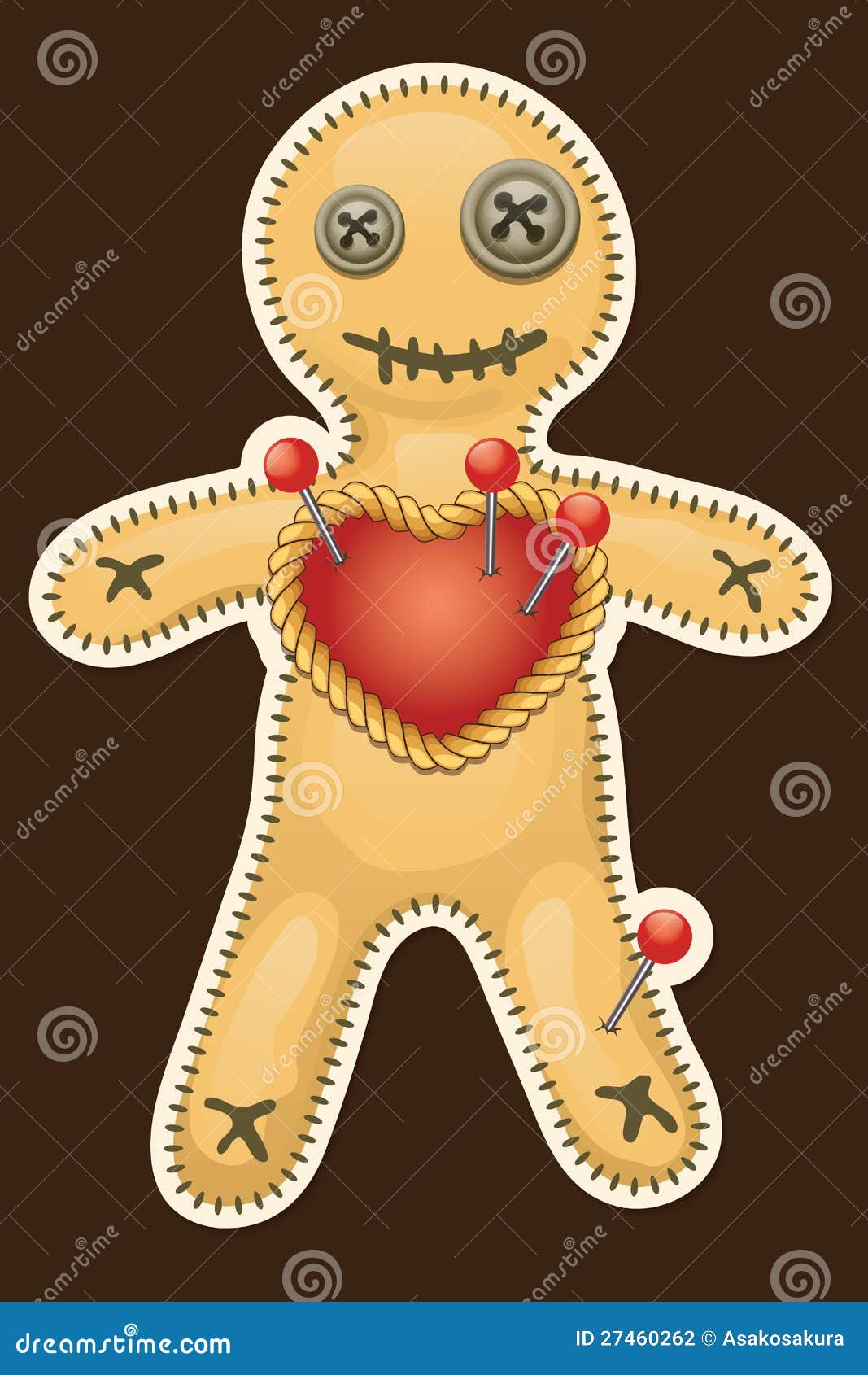 De Pop Van Het Voodoo. De Vreselijke Pop Van Het Zwarte Kunstvoodoo ...