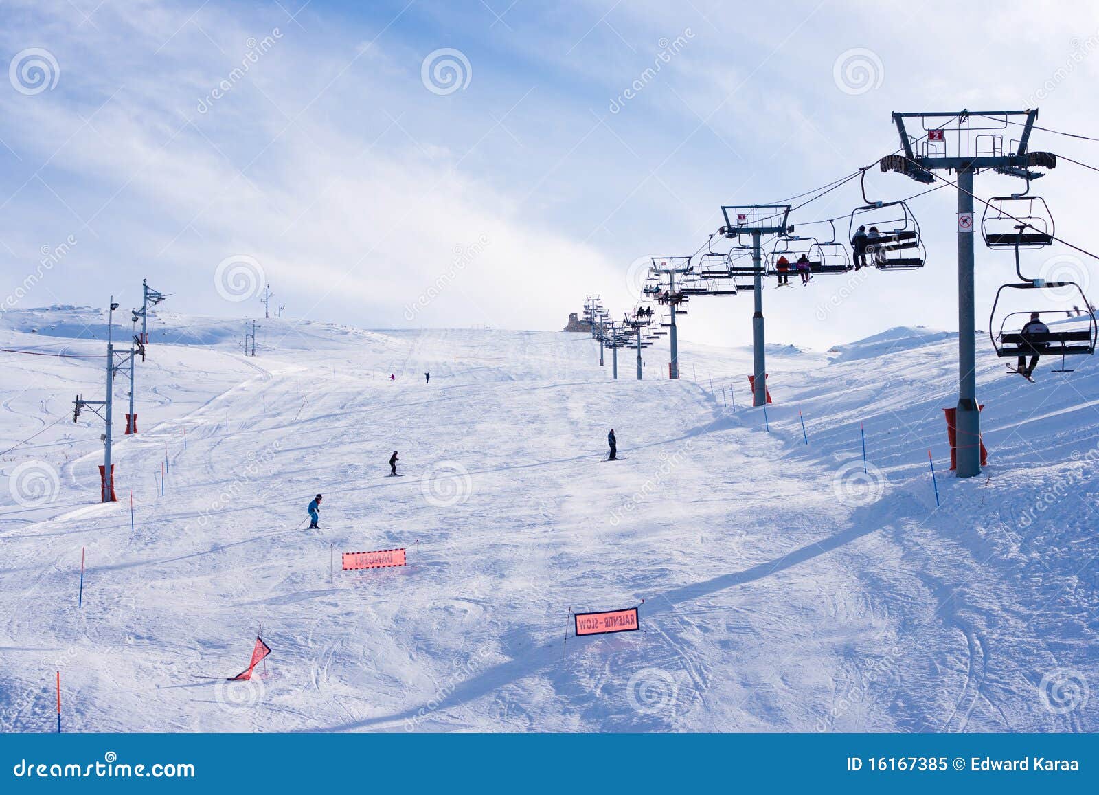 De Post Van De Ski Van Mzaar Van Faraya Redactionele Afbeelding - Image ...