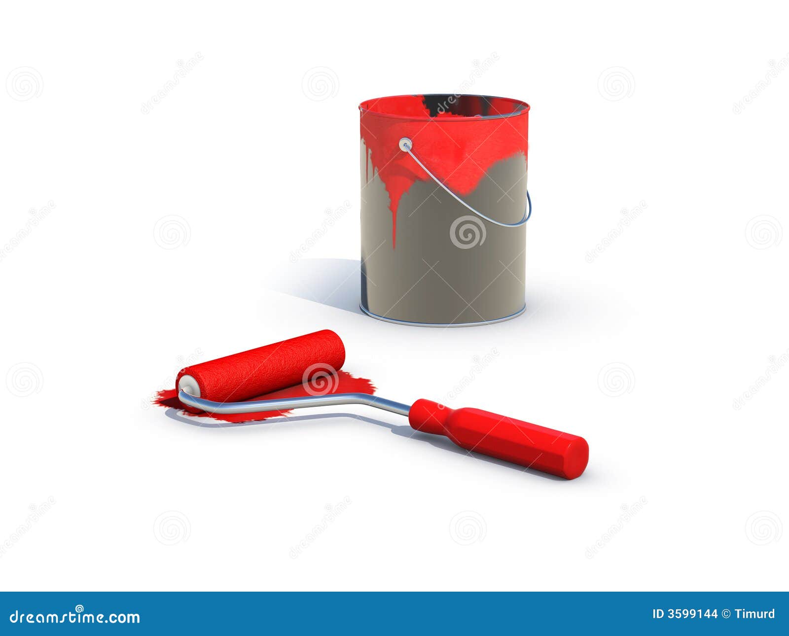 De Pot Van De Verf, Rol, Het Schilderen Stock Illustratie ...