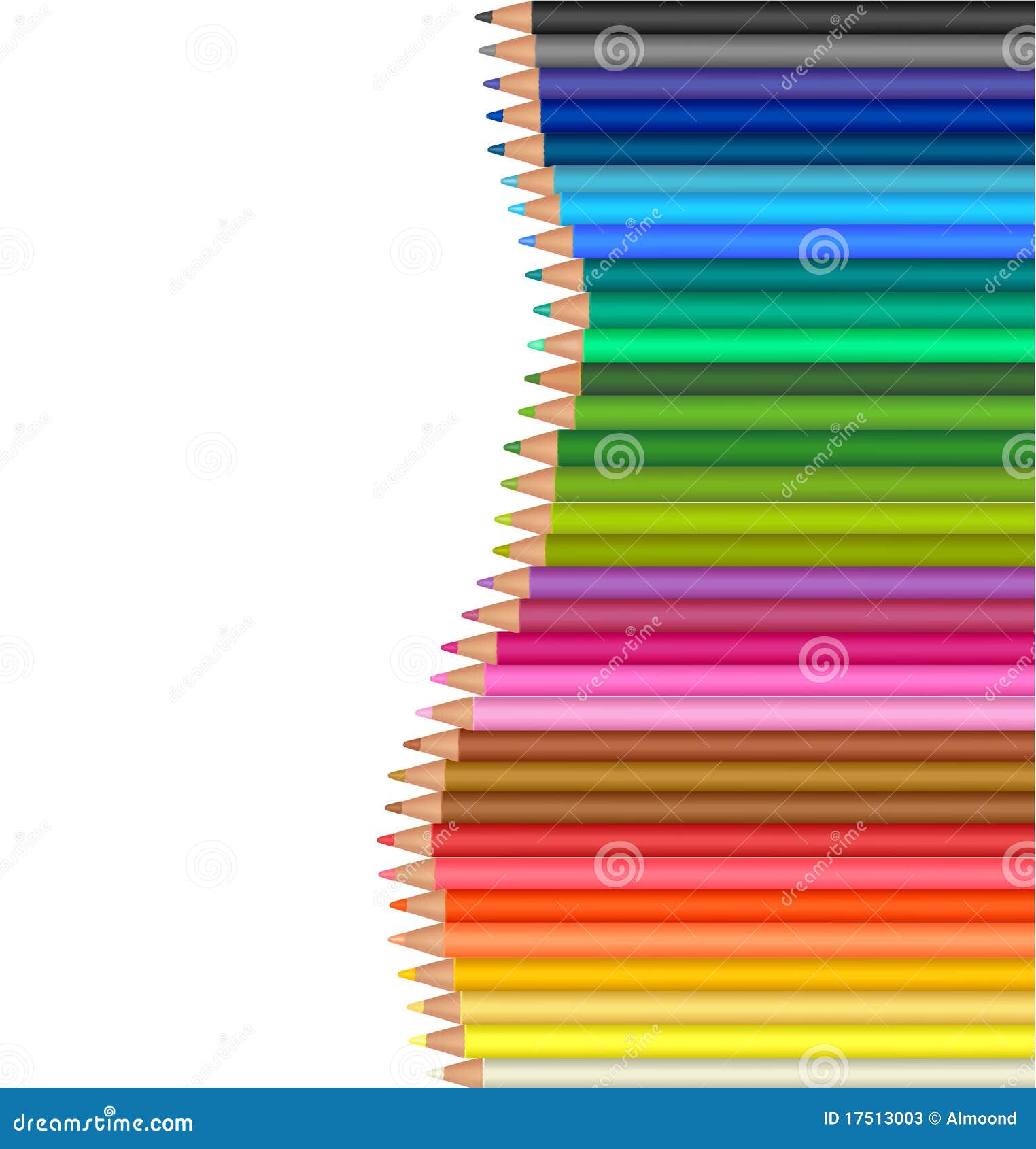 De Potloden Van De Kleur Op Een Wit. Vector Vector Illustratie ...