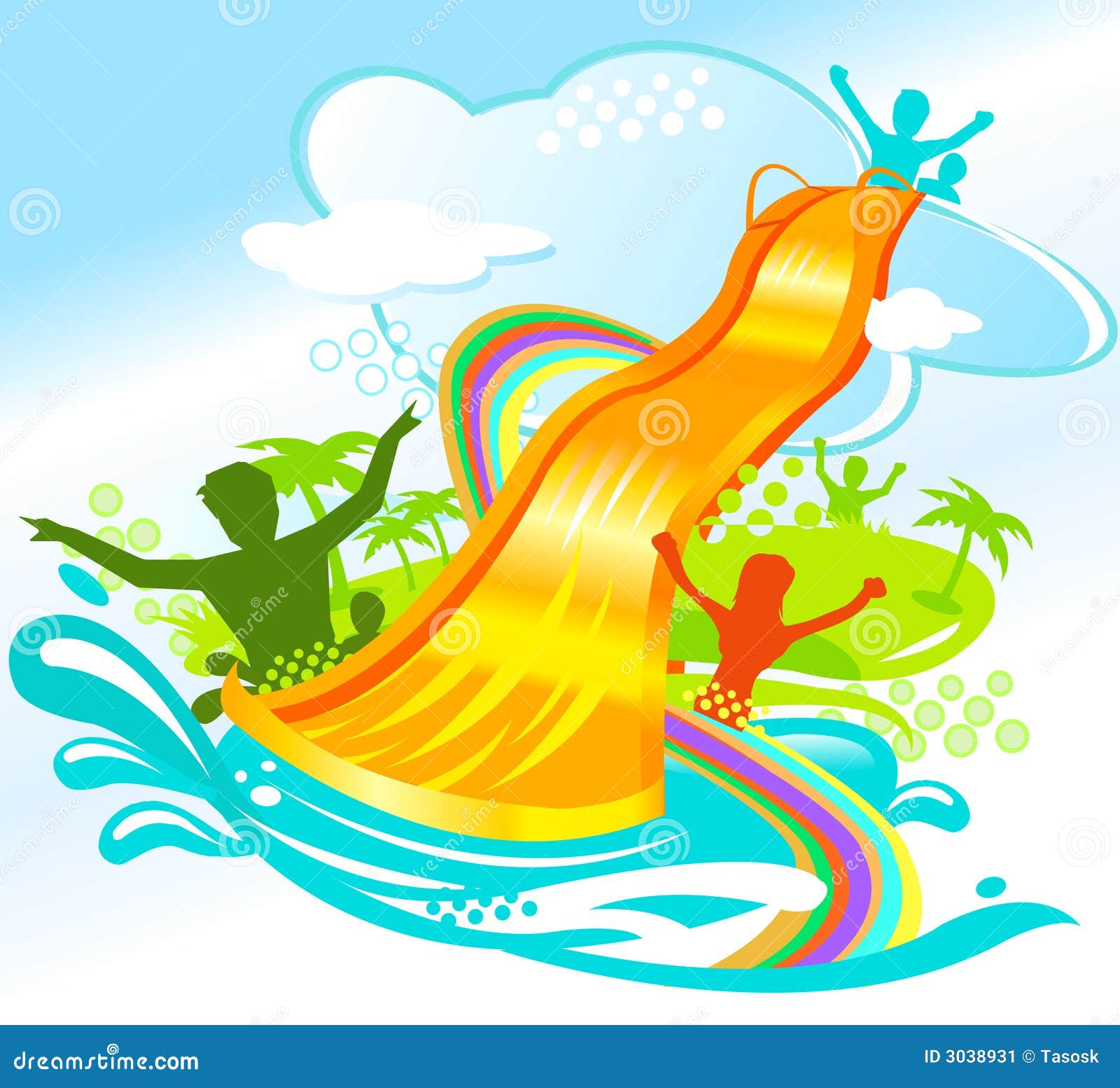 De pret van het water vector illustratie. Illustration of achtergrond ...