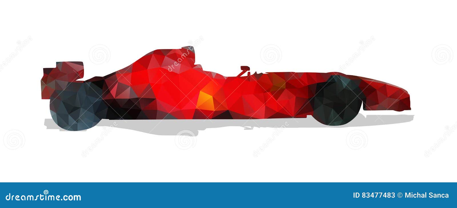 De Raceauto Van De Formule Rode Geometrische Vector Vector Illustratie ...