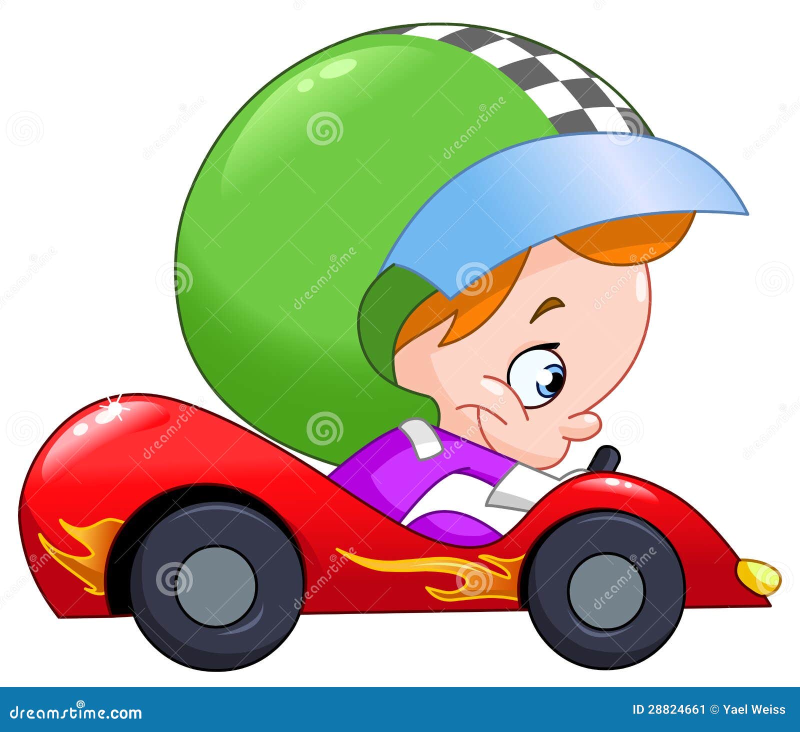 De Raceautobestuurder Van Het Jonge Geitje Vector Illustratie ...