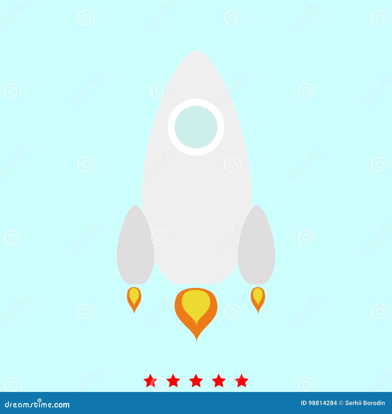 De Raket Plaatste Het is Kleurenpictogram Vector Illustratie ...