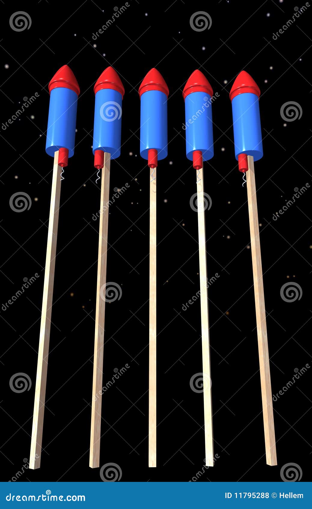 De Raketten Van Het Vuurwerk Stock Illustratie - Illustration of ...