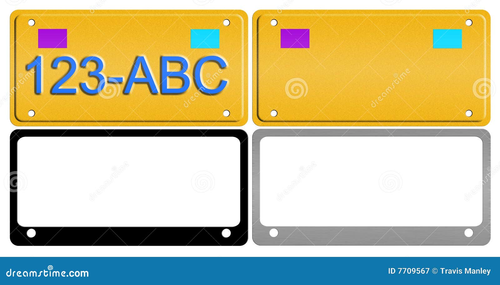 De Reeks Van De Illustratie Van De Nummerplaat Stock Illustratie ...