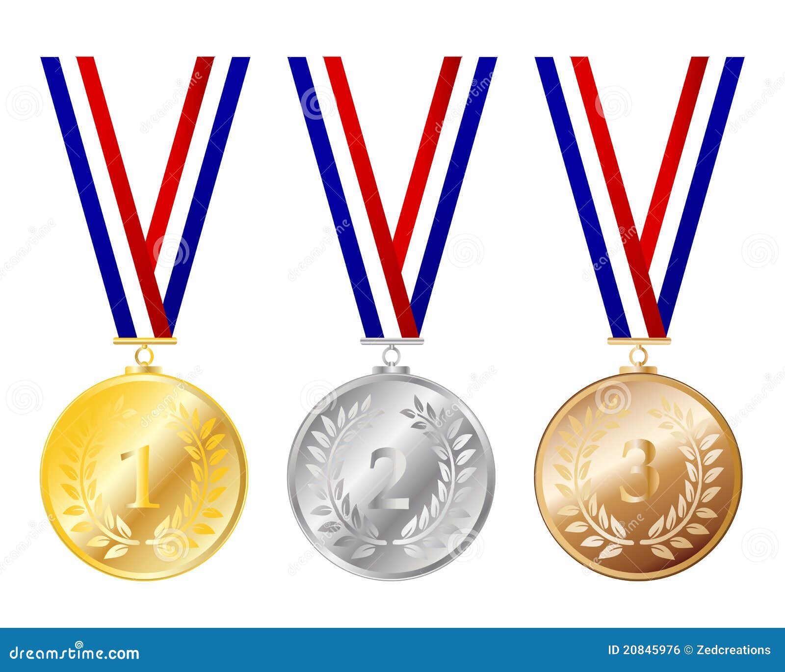 De reeks van de medaille vector illustratie. Illustration of winnaar ...