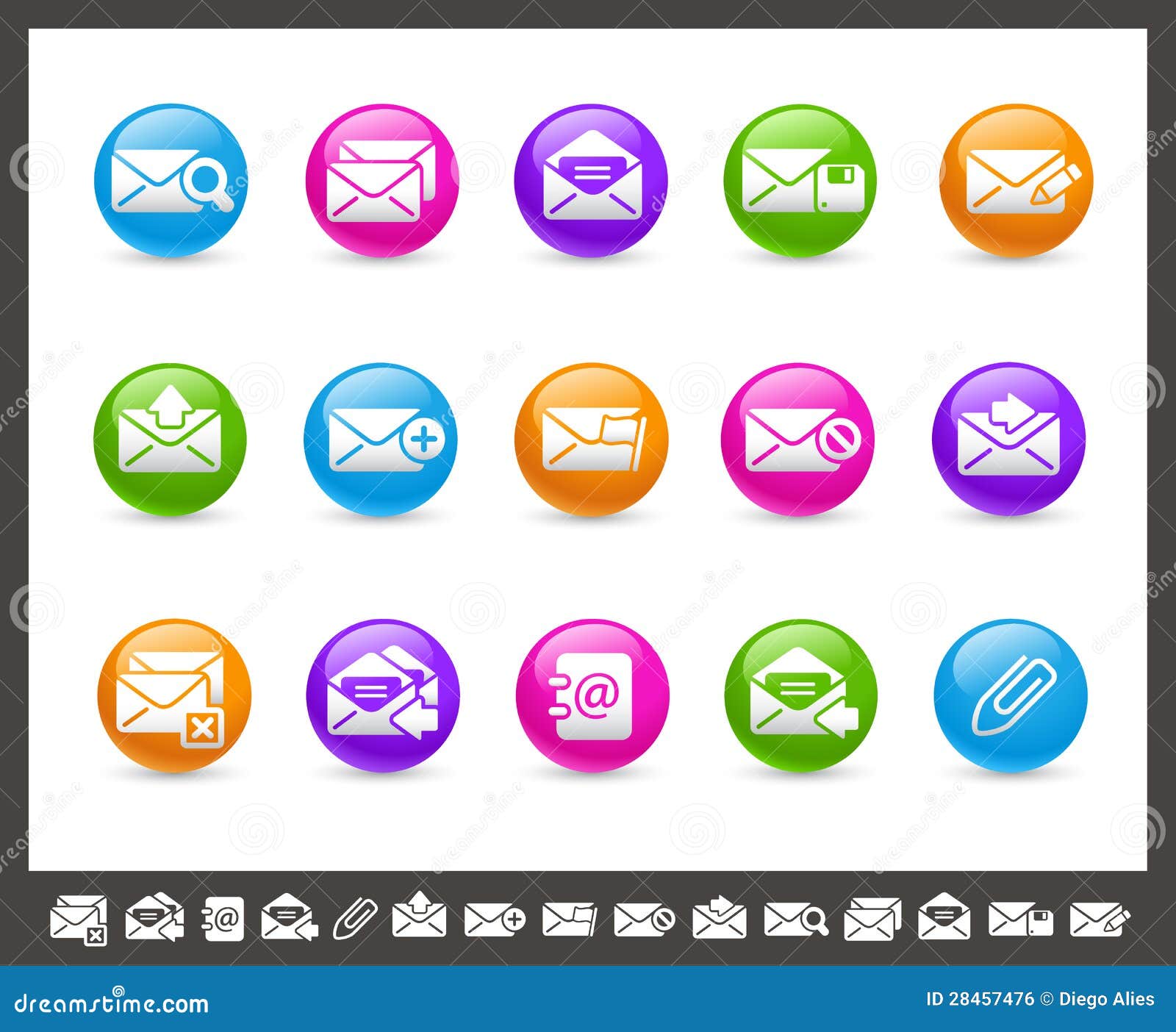 De Reeks Van De Regenboog //van E-mail Van Pictogrammen Vector ...