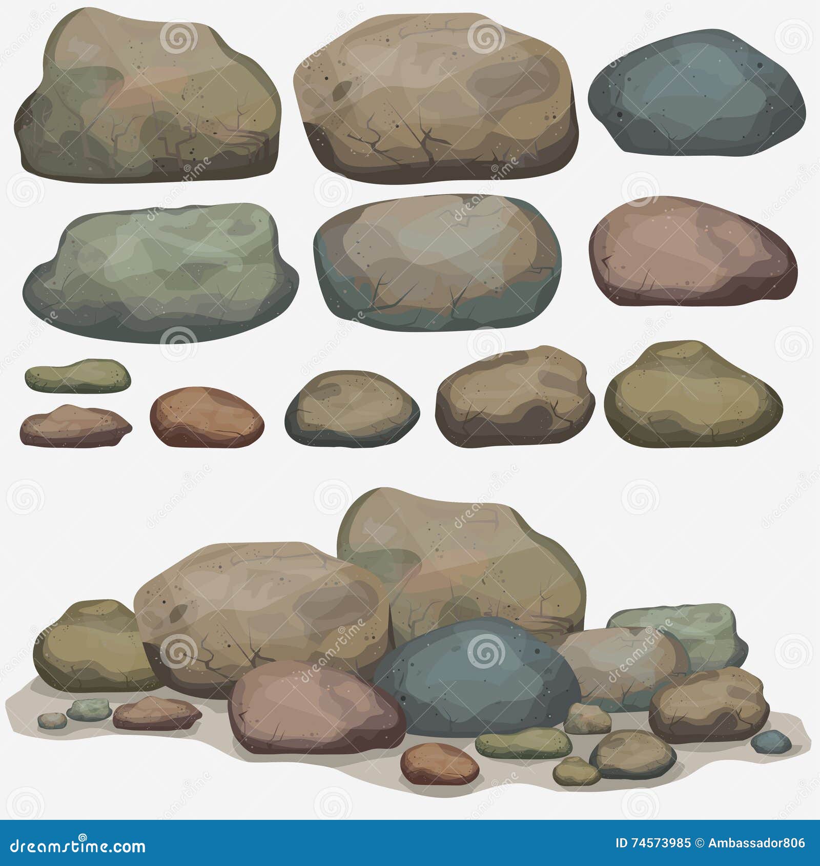 De reeks van de rotssteen vector illustratie. Illustration of materiaal ... De reeks van de rotssteen vector illustratie. Illustration of materiaal ...