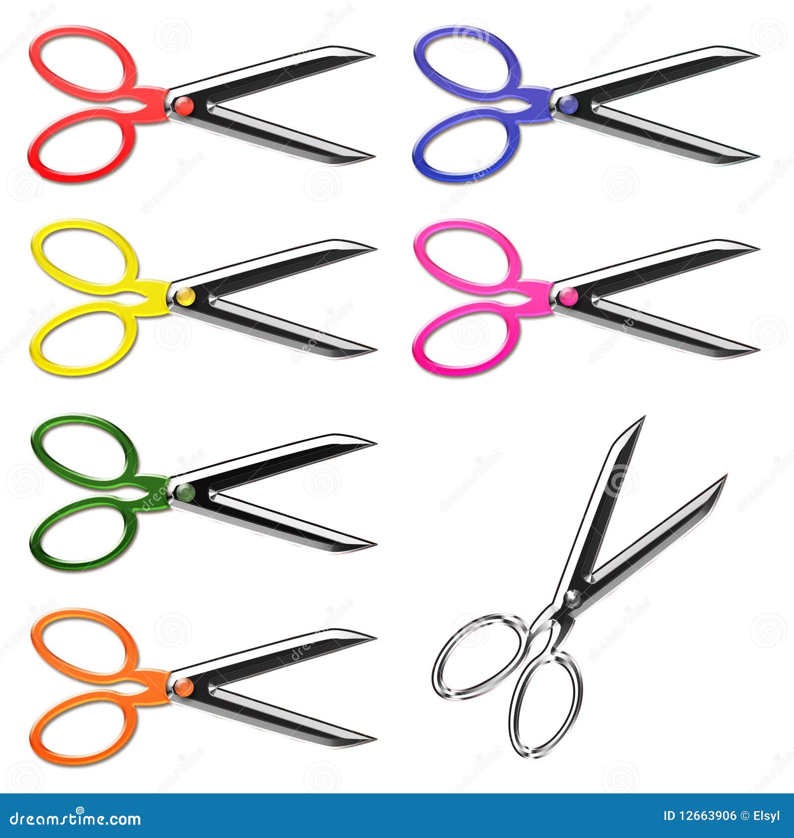 De Reeks van de schaar stock illustratie. Illustration of grijs - 12663906