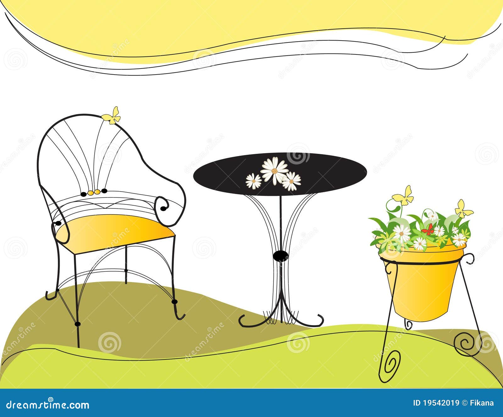 De reeks van de tuin vector illustratie. Illustration of pauze - 19542019