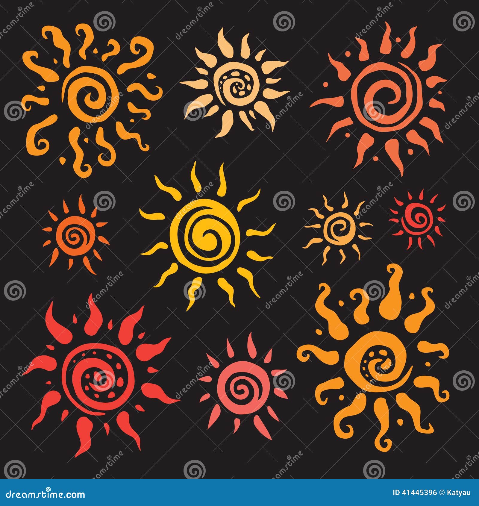 De Reeks Van De Zon Vector Hand Getrokken Illustratie Vector ... De Reeks Van De Zon Vector Hand Getrokken Illustratie Vector ...