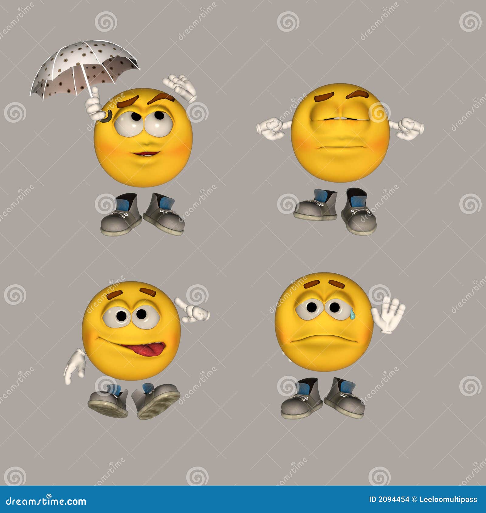 De Reeks van Emoticon stock illustratie. Illustration of linker - 2094454