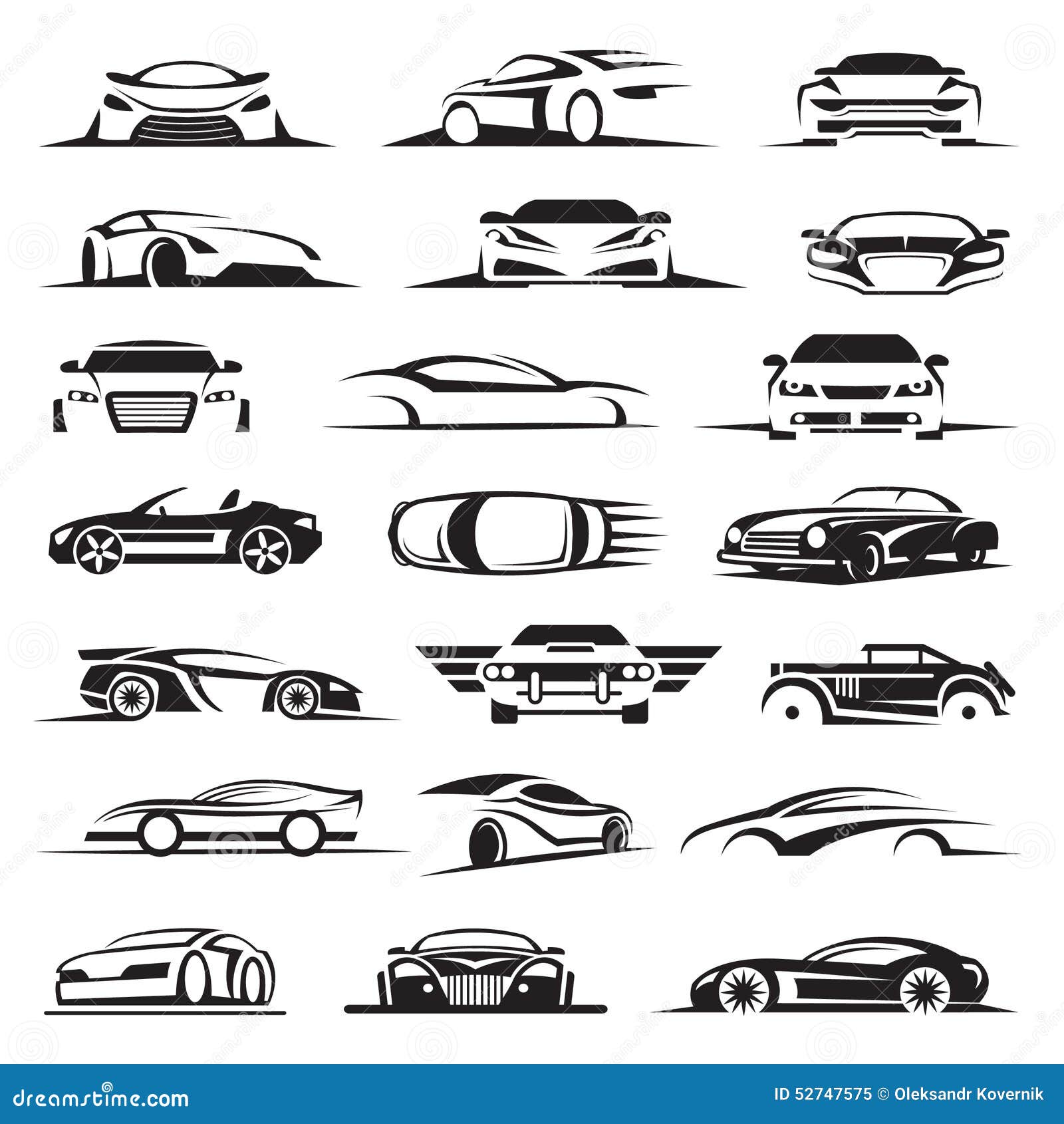 De Reeks Van Het Autopictogram Vector Illustratie - Illustration of ...