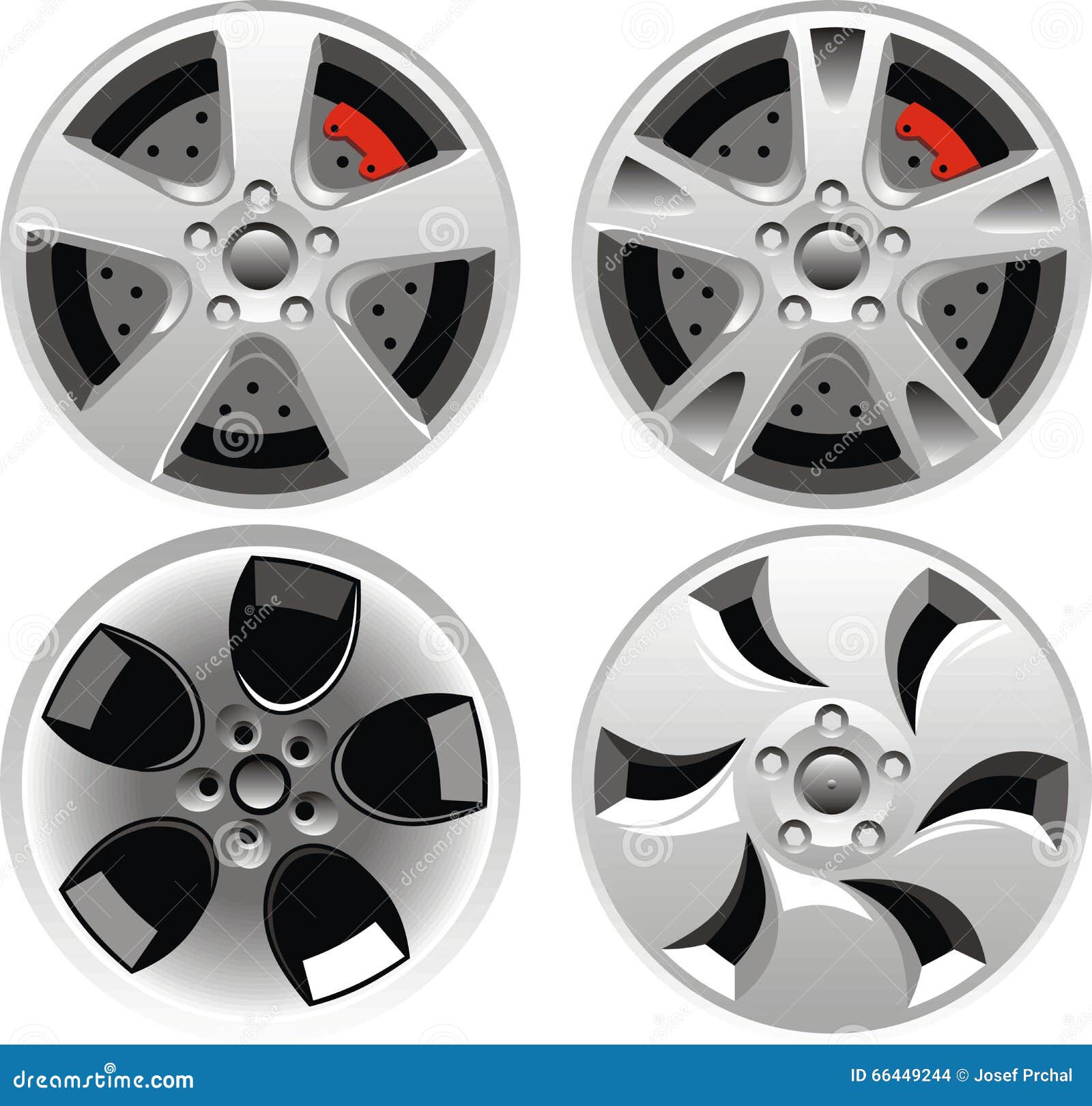 De reeks van het autowiel vector illustratie. Illustration of legering ...