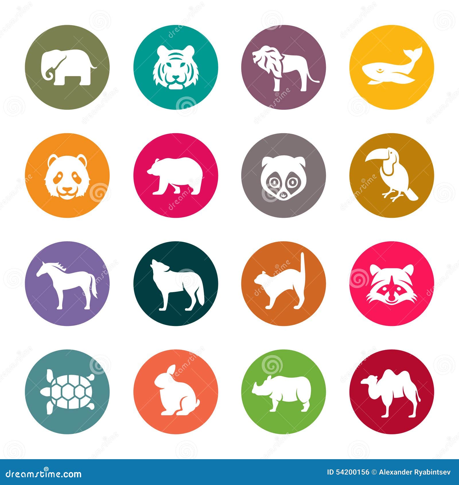 De Reeks Van Het Dierenpictogram Vector Illustratie Vector Illustratie ...