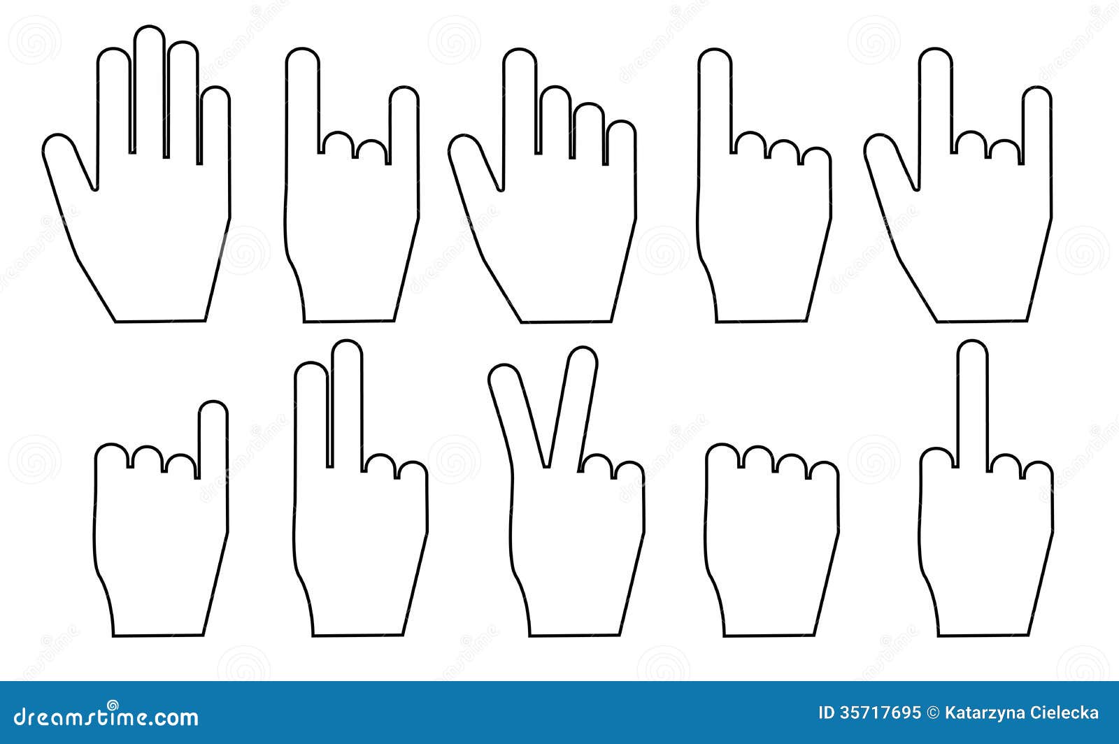 De Reeks Van Het Handgebaar Vector Illustratie - Illustration of ...