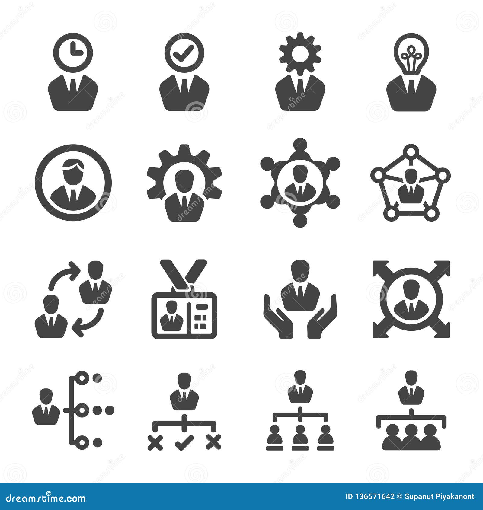 De Reeks Van Het Managerpictogram Vector Illustratie - Illustration of ...
