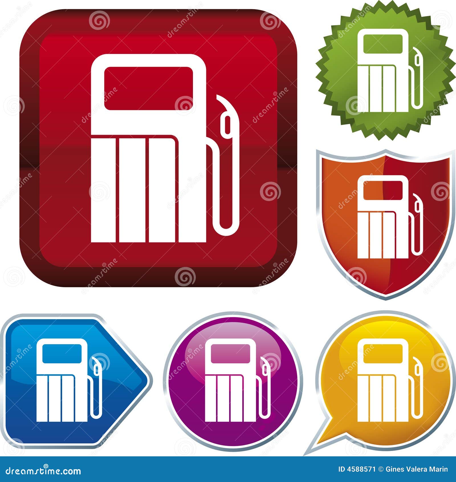De Reeks Van Het Pictogram: Benzinestation Vector Illustratie ...