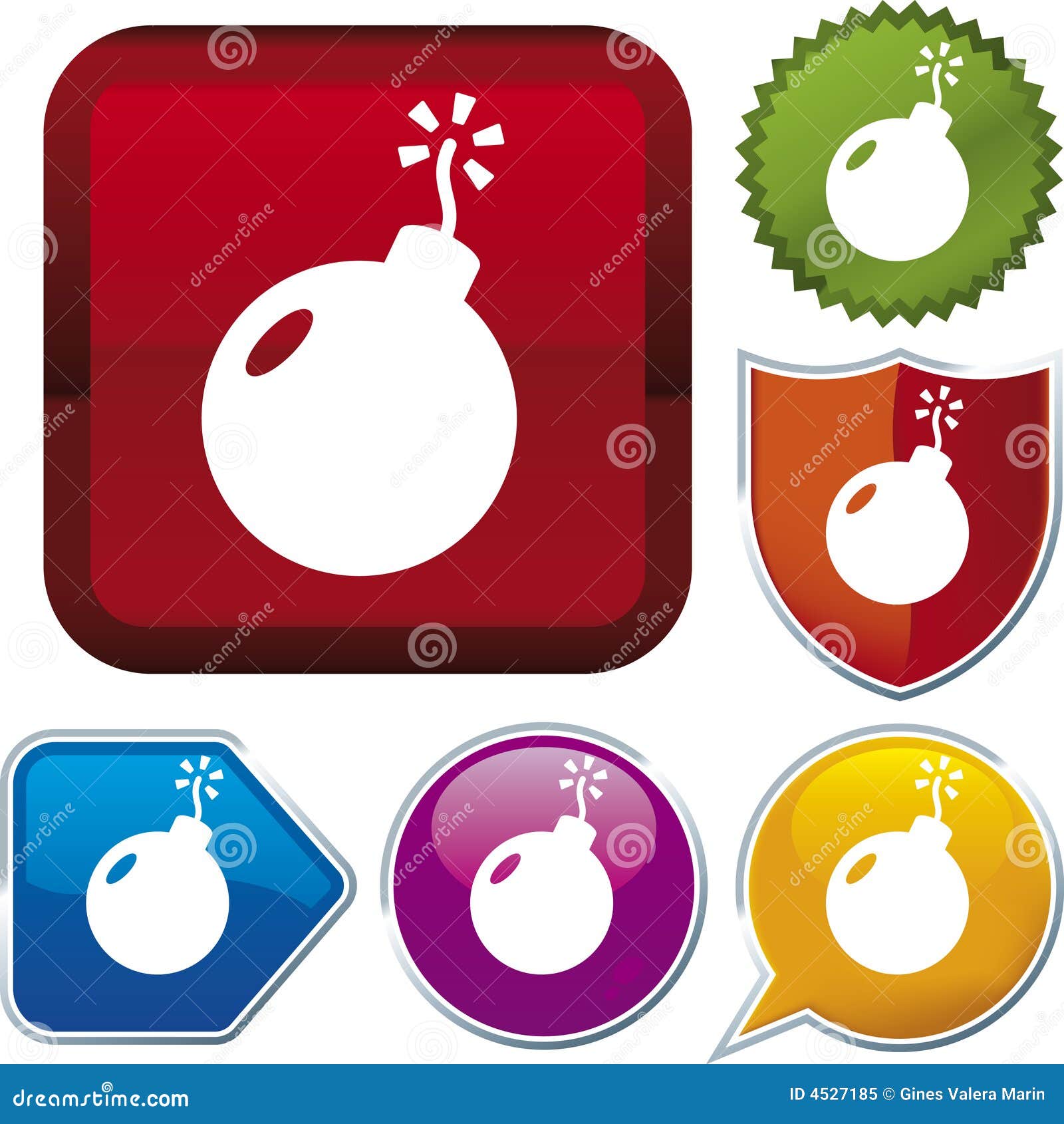 De Reeks Van Het Pictogram: Bom Vector Illustratie - Illustration of ...