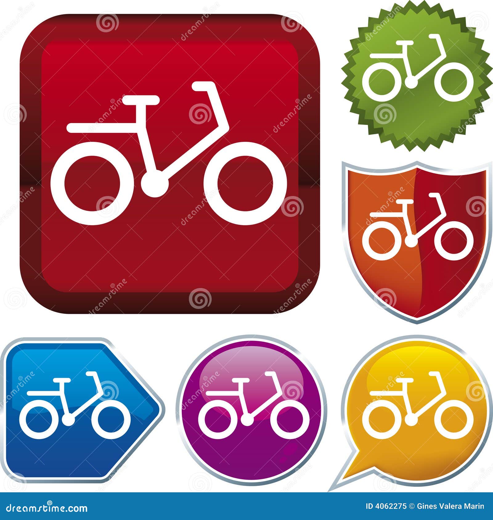 De Reeks Van Het Pictogram: Fiets (vector) Vector Illustratie ...
