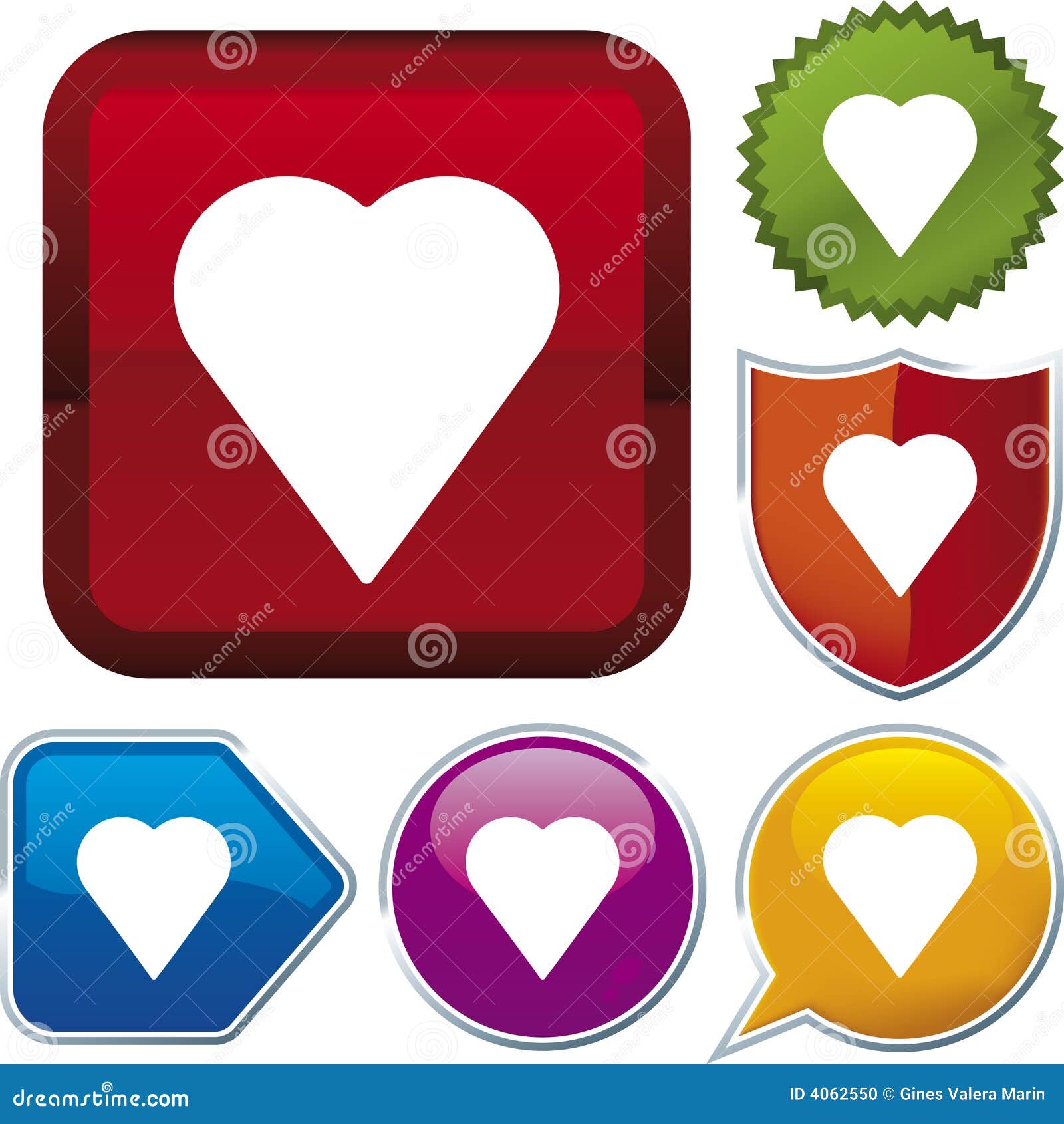 De Reeks Van Het Pictogram: Hart (vector) Vector Illustratie ...