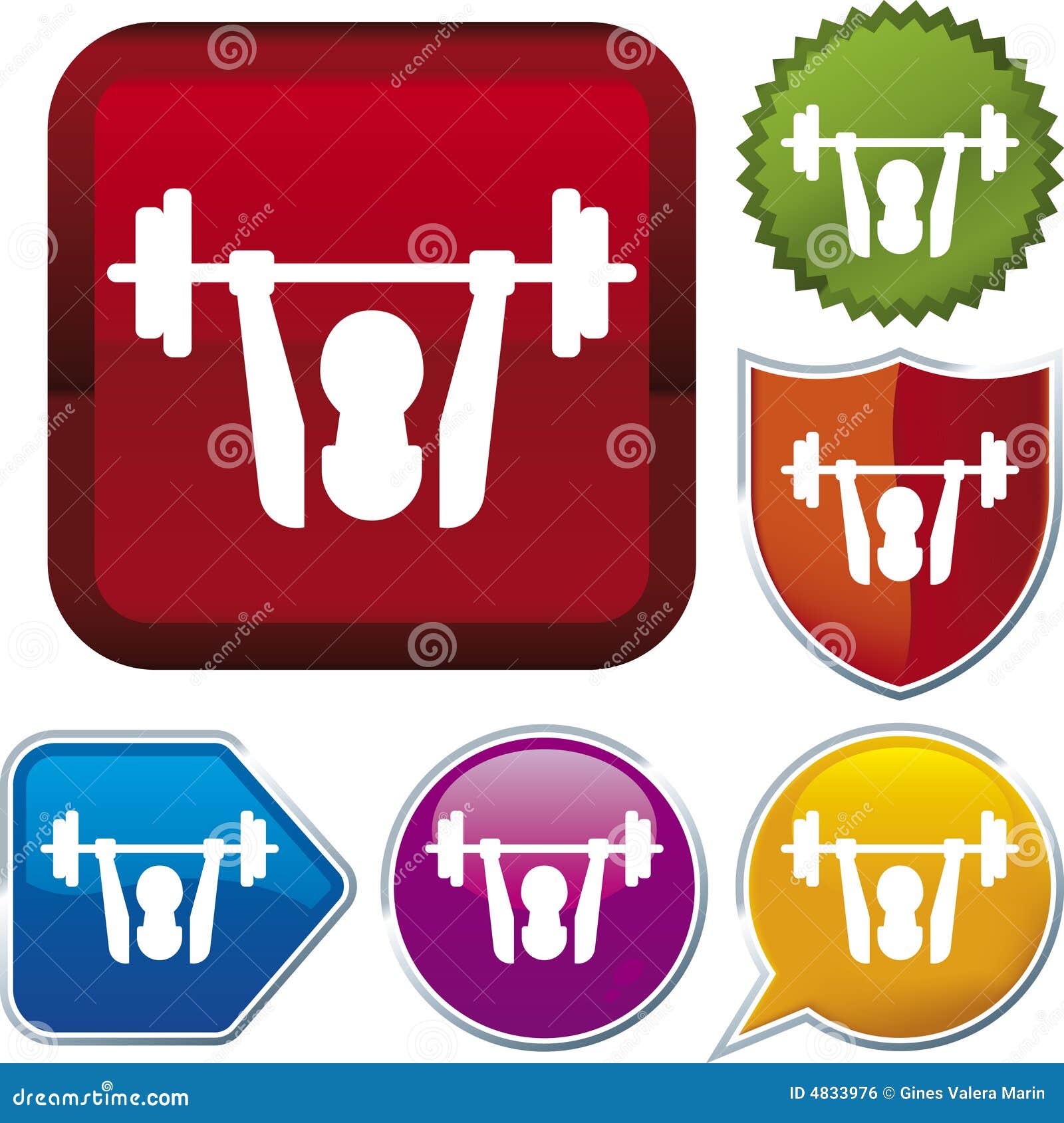 De Reeks Van Het Pictogram: Het Weightlifting Vector Illustratie ...