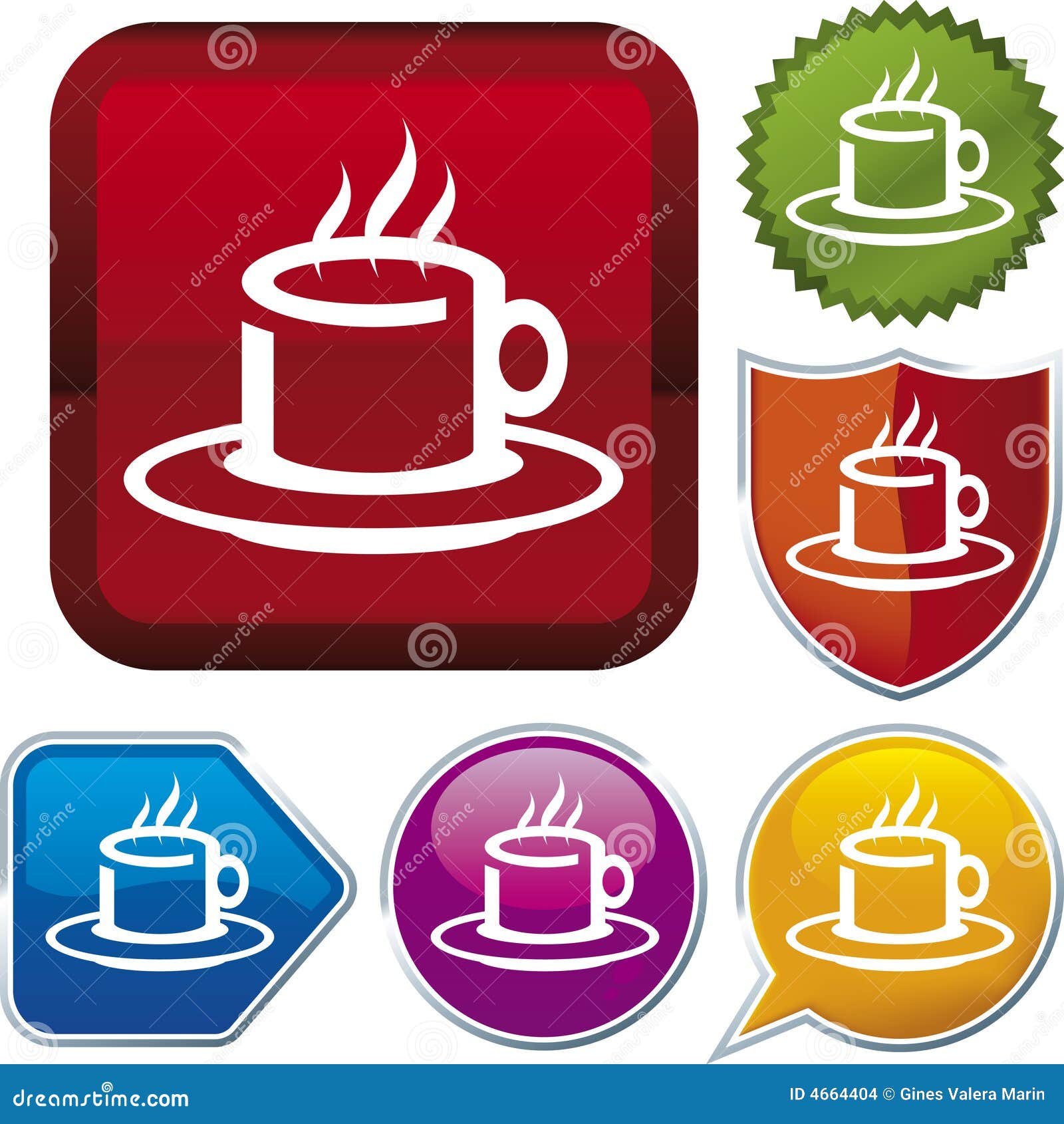 De Reeks Van Het Pictogram: Koffie Kop Vector Illustratie ...