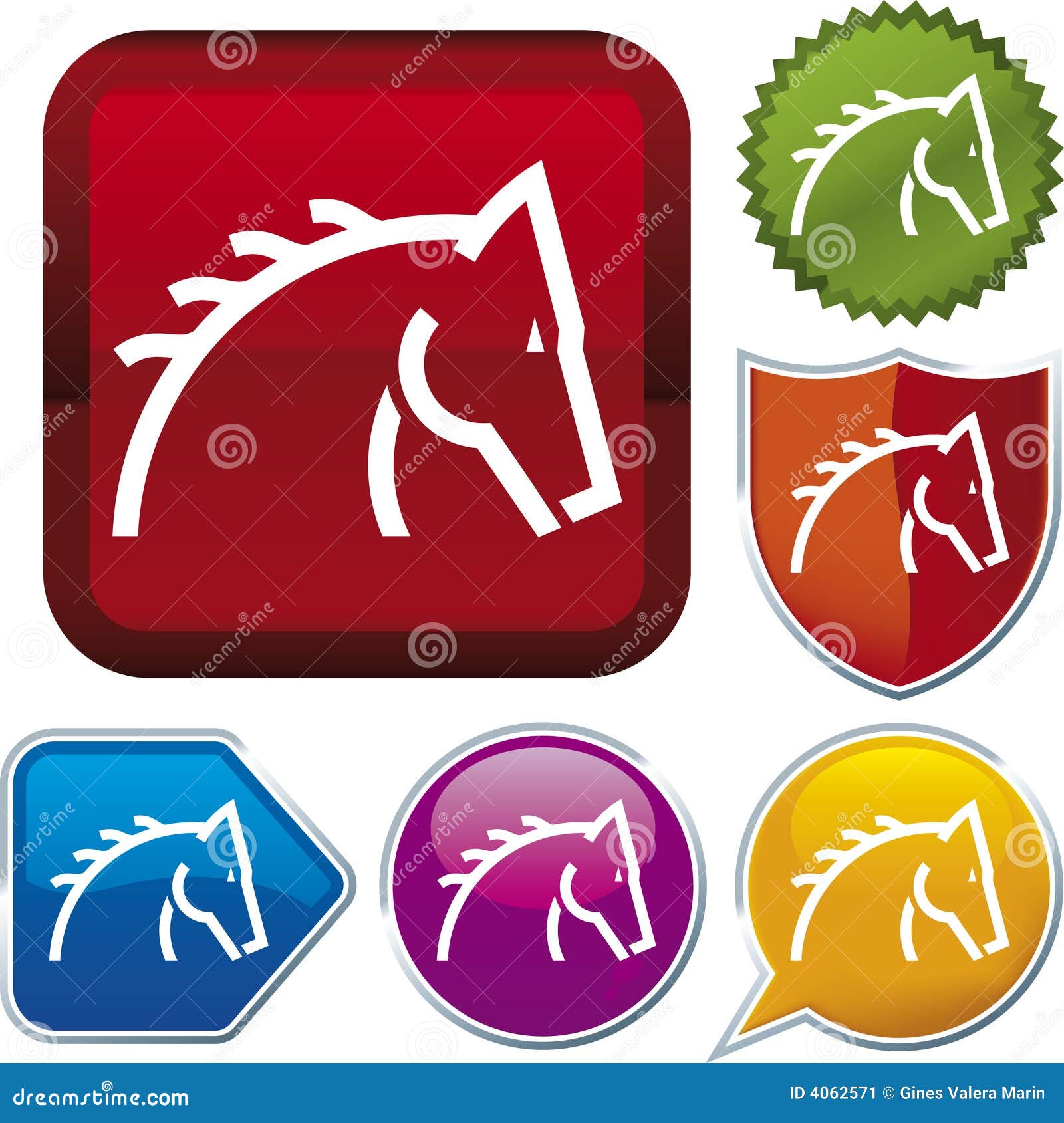 De Reeks Van Het Pictogram: Paard (vector) Vector Illustratie ...