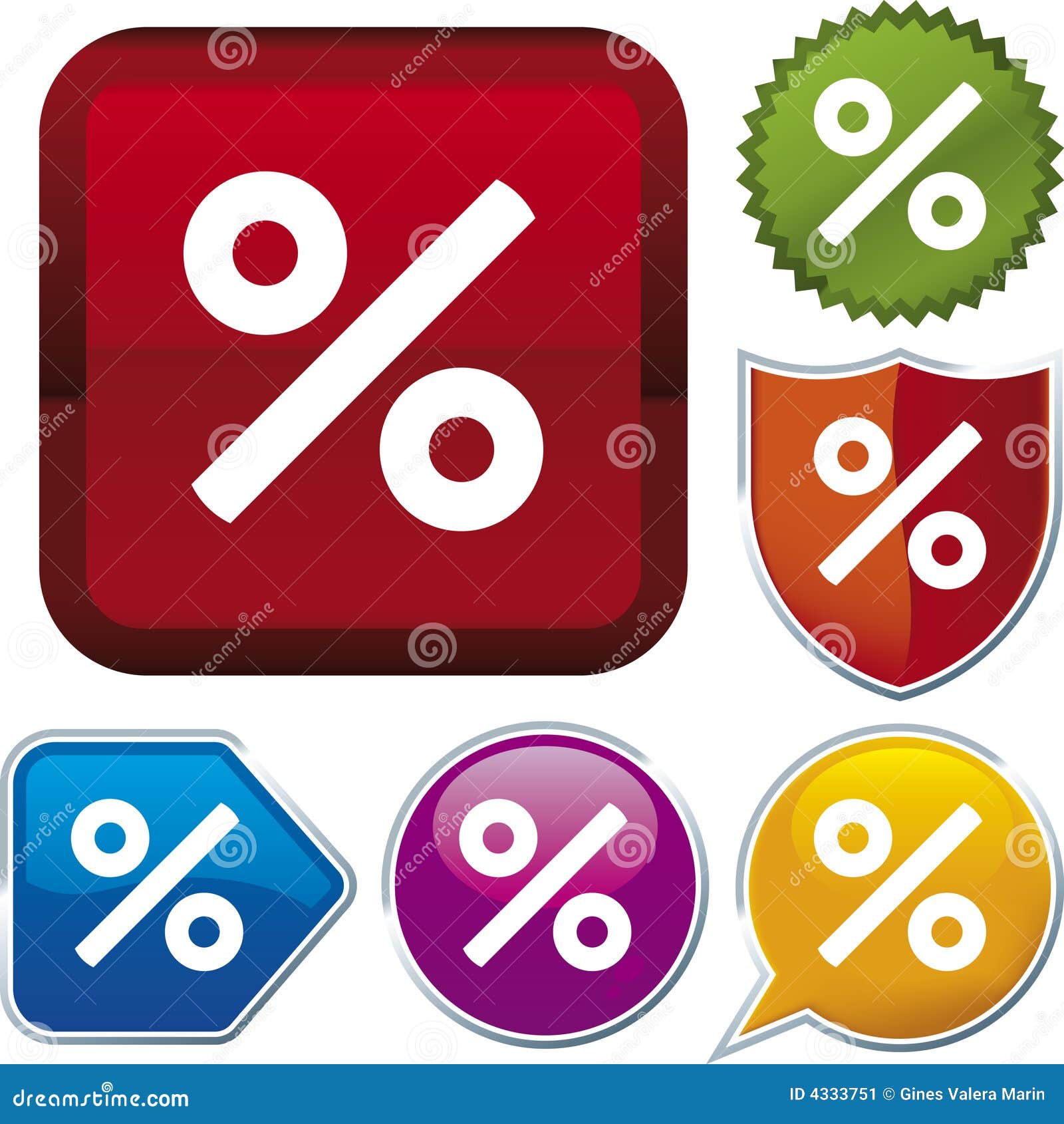 De Reeks Van Het Pictogram: Percenten Vector Illustratie - Illustration ...