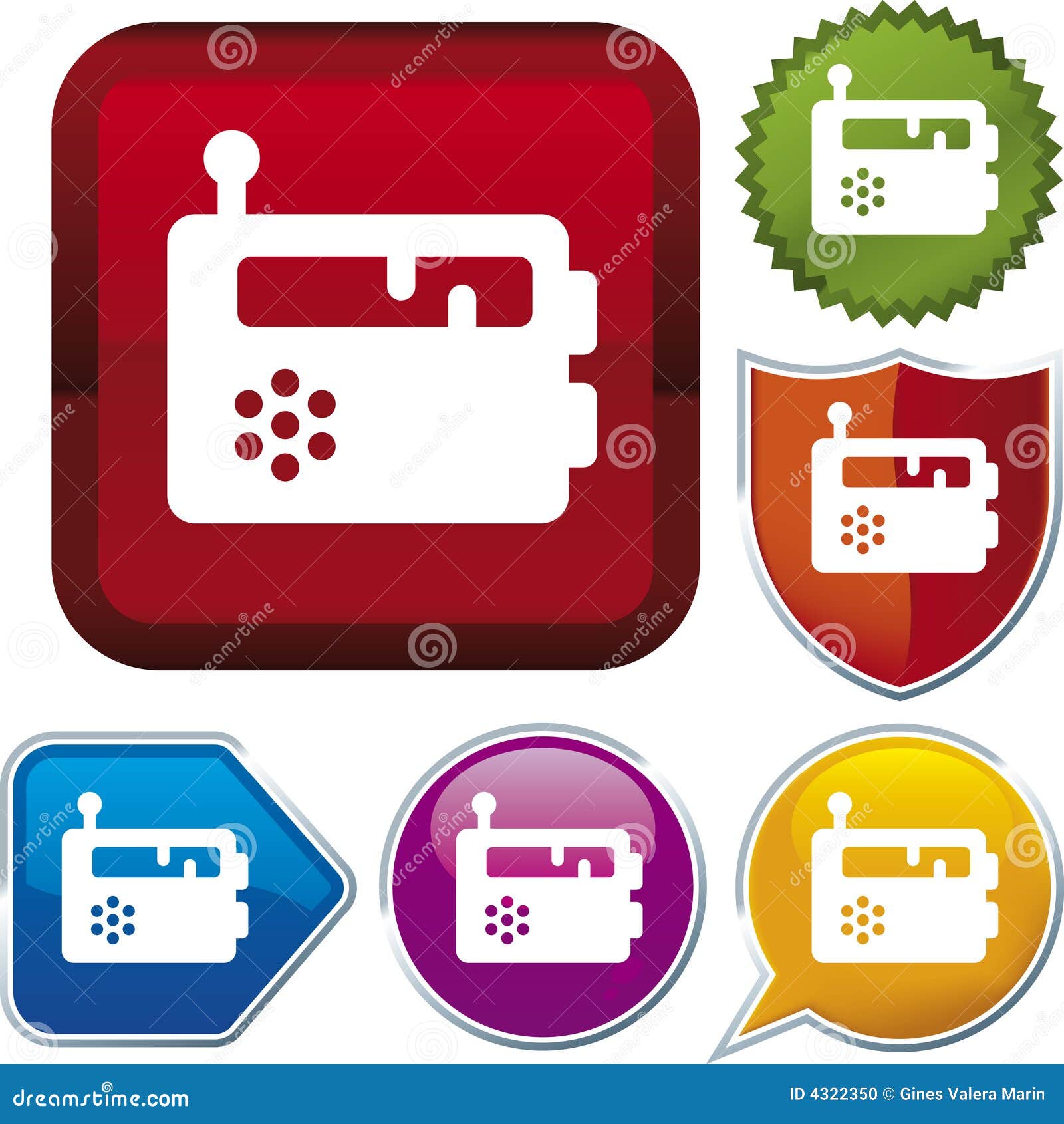 De Reeks Van Het Pictogram: Radio Vector Illustratie - Illustration of ...