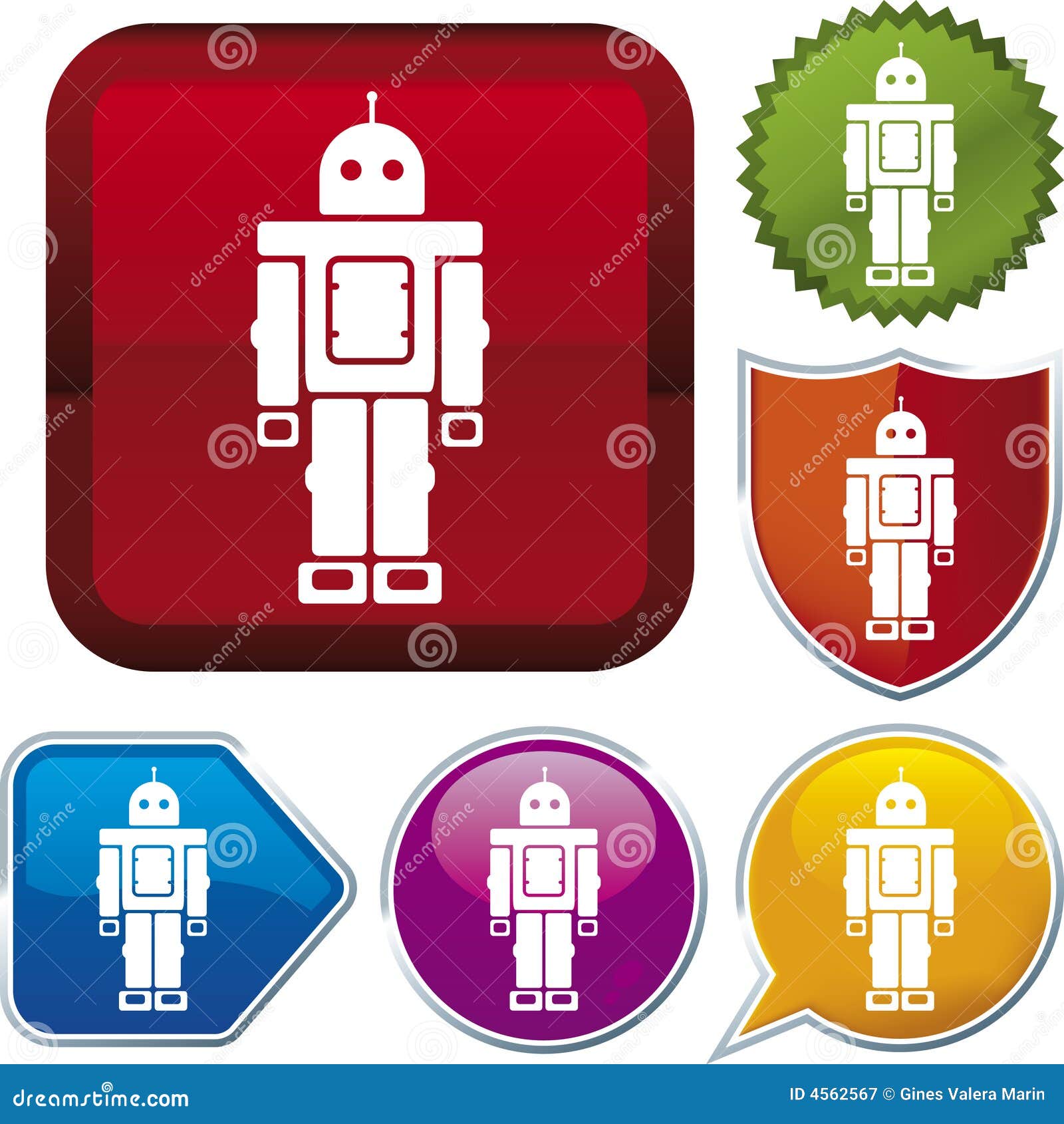 De Reeks Van Het Pictogram: Robot Vector Illustratie - Illustration of ...