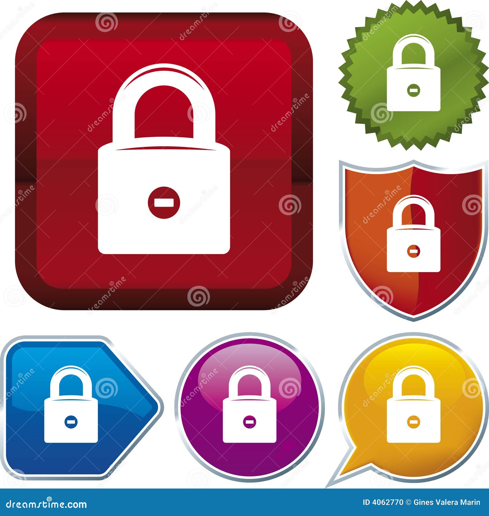 De Reeks Van Het Pictogram: Slot (vector) Vector Illustratie ...