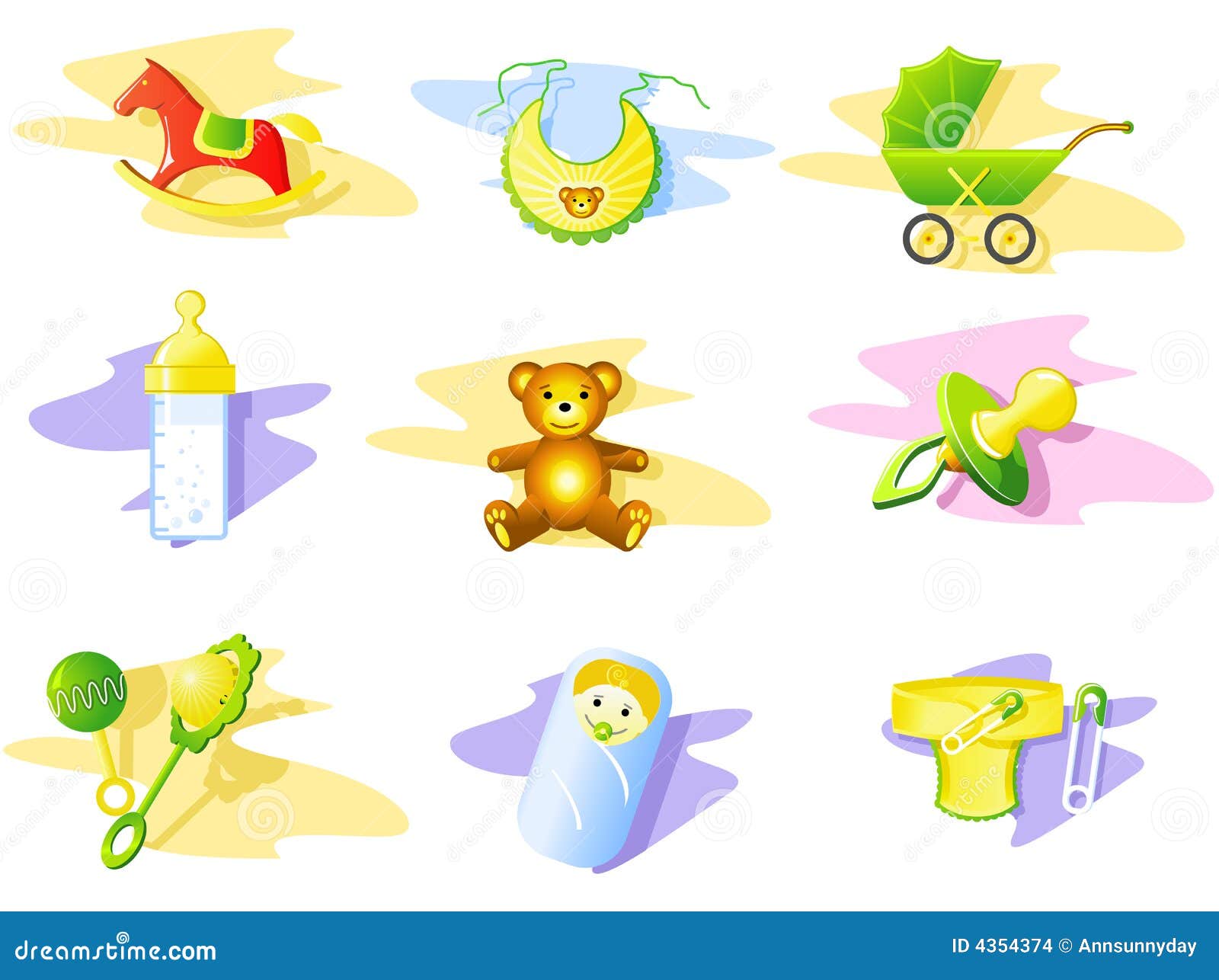 De Reeks Van Het Pictogram Van De Baby Vector Illustratie ...