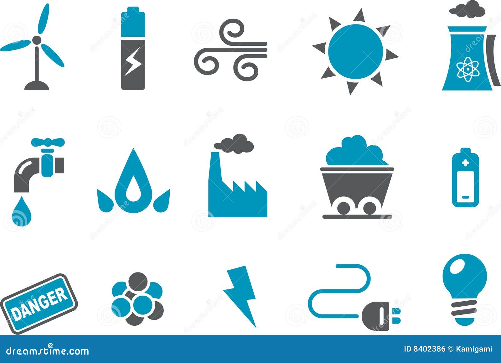 De Reeks Van Het Pictogram Van De Energie Vector Illustratie ...