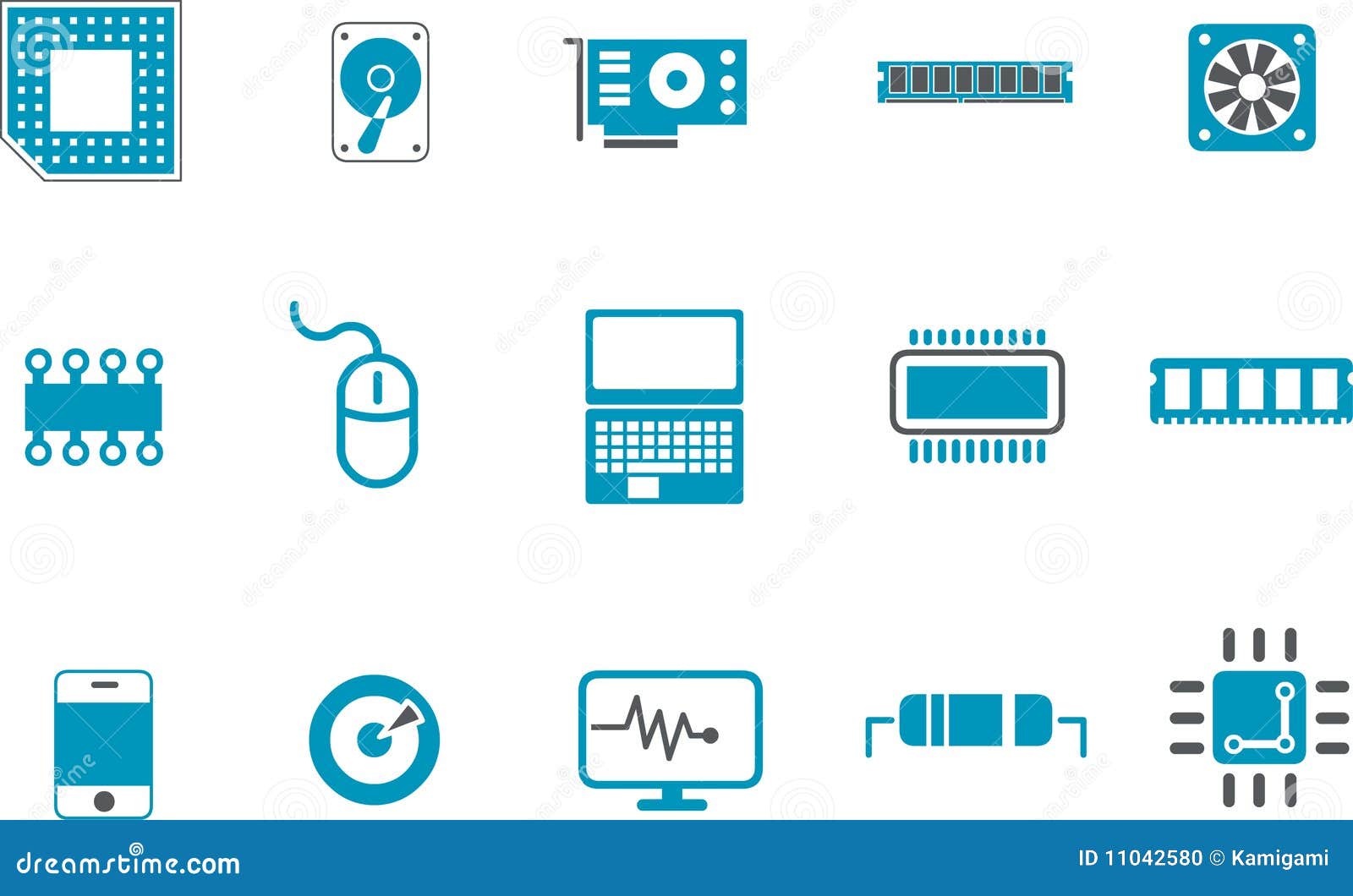 De Reeks Van Het Pictogram Van De Hardware Stock Illustratie ...