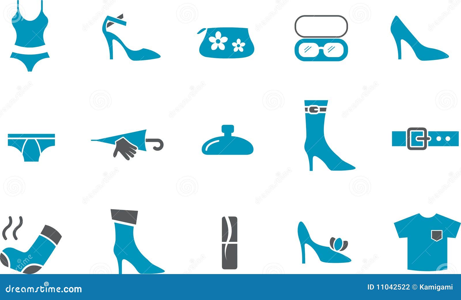 De Reeks Van Het Pictogram Van De Kleding Stock Illustratie ...