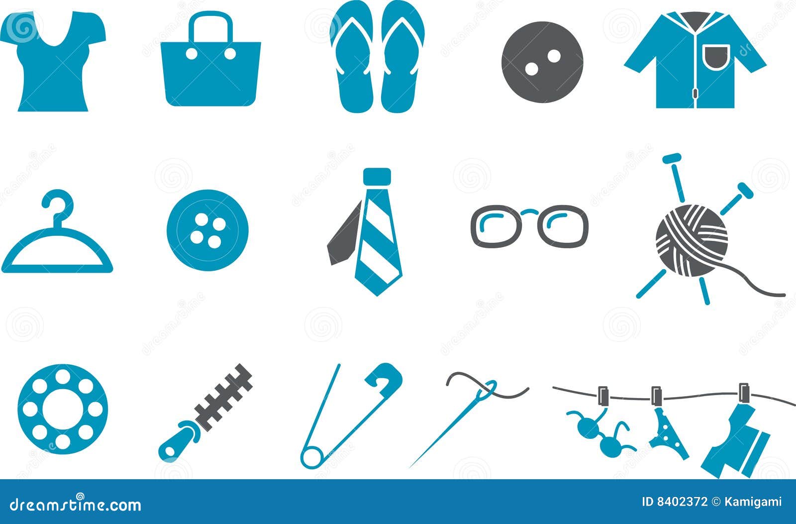 De Reeks Van Het Pictogram Van De Kleding Stock Illustratie ...