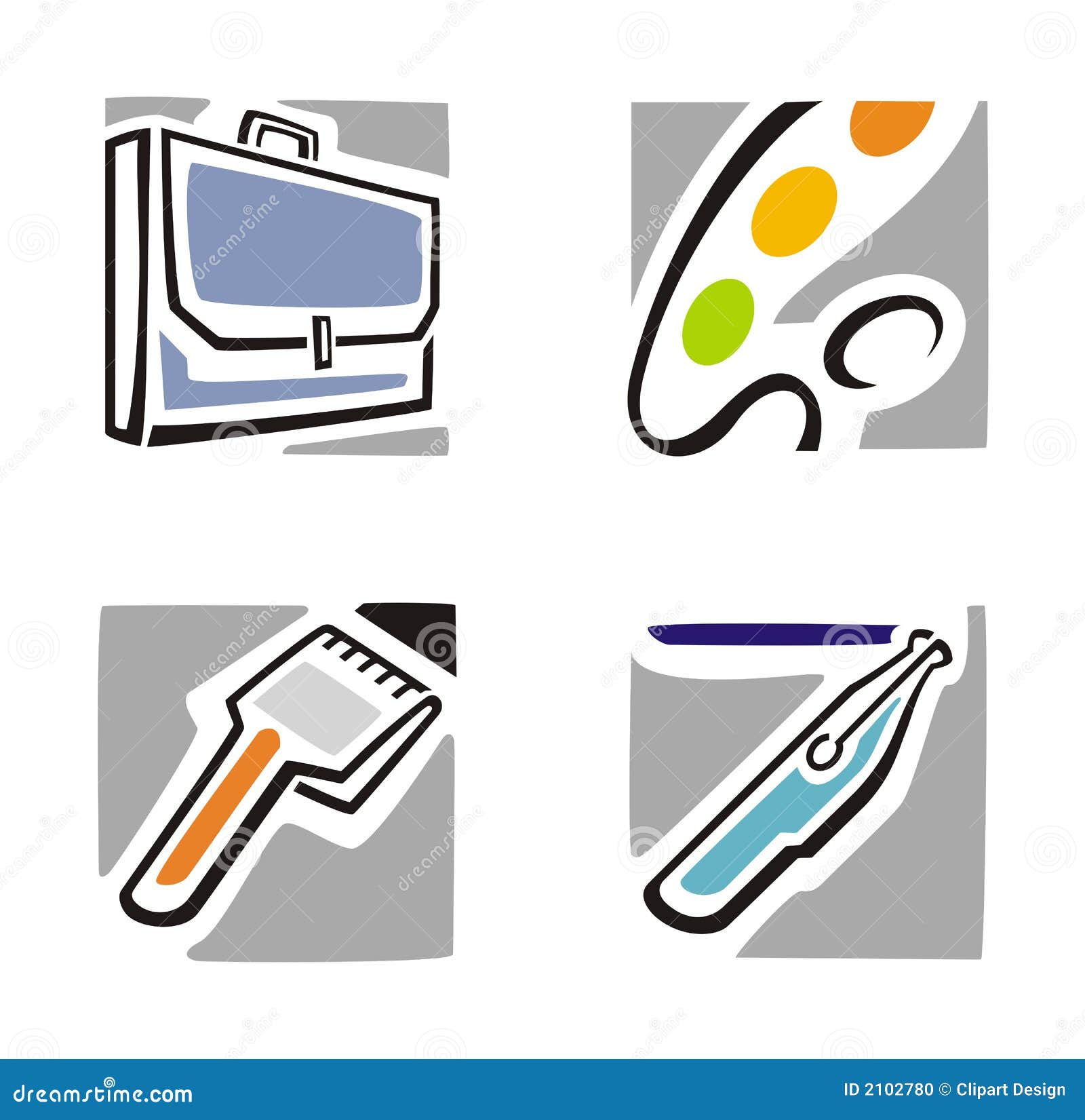 De Reeks Van Het Pictogram Van De Kunst Vector Illustratie ...