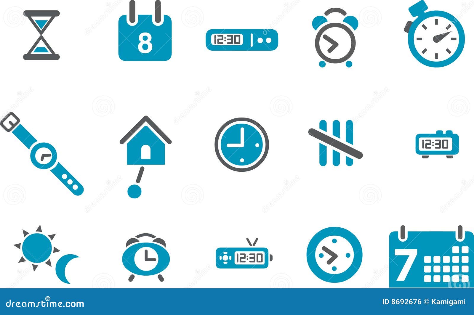 De Reeks Van Het Pictogram Van De Tijd Stock Illustratie - Illustration ...