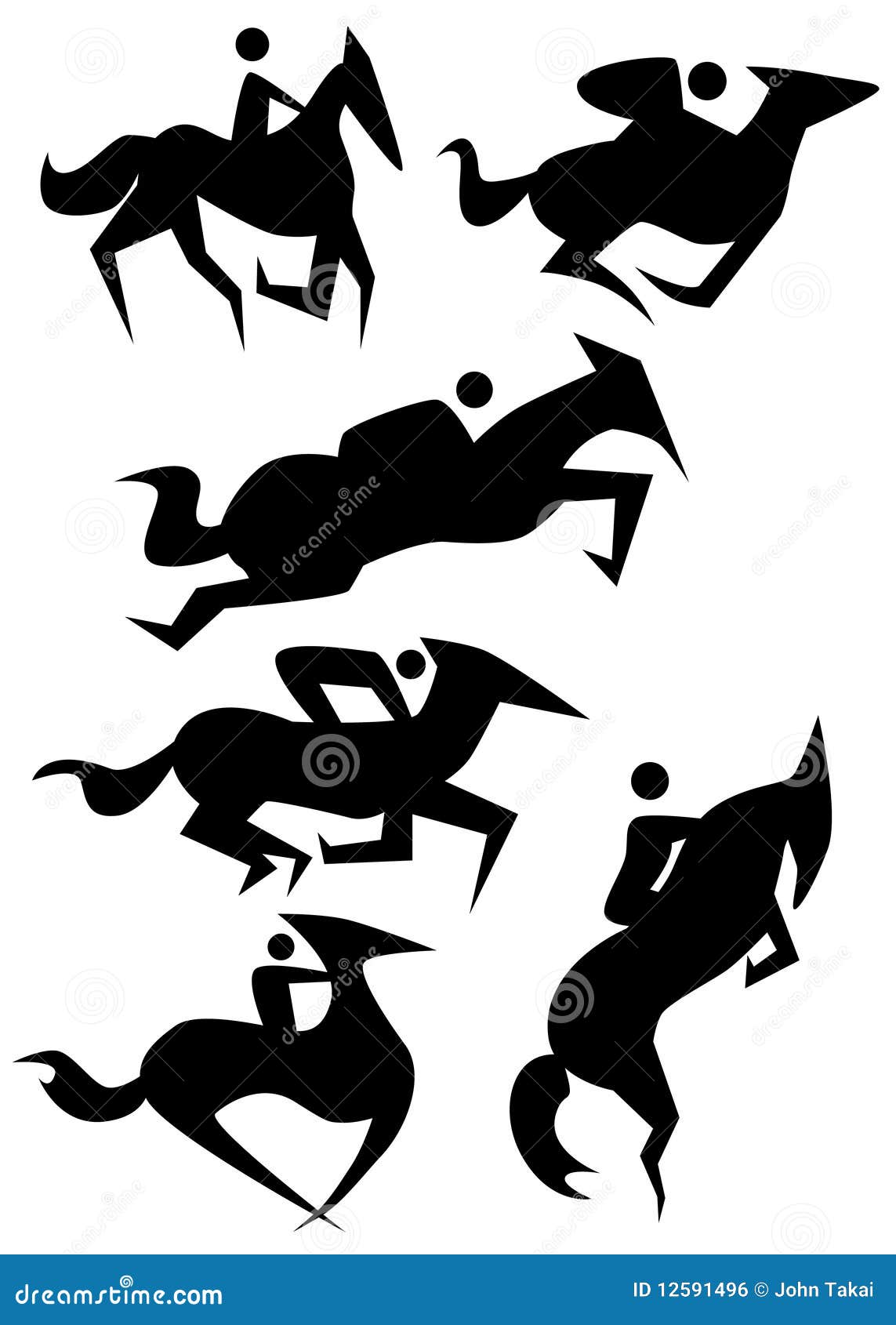 De Reeks Van Het Pictogram Van Het Paard Vector Illustratie ...