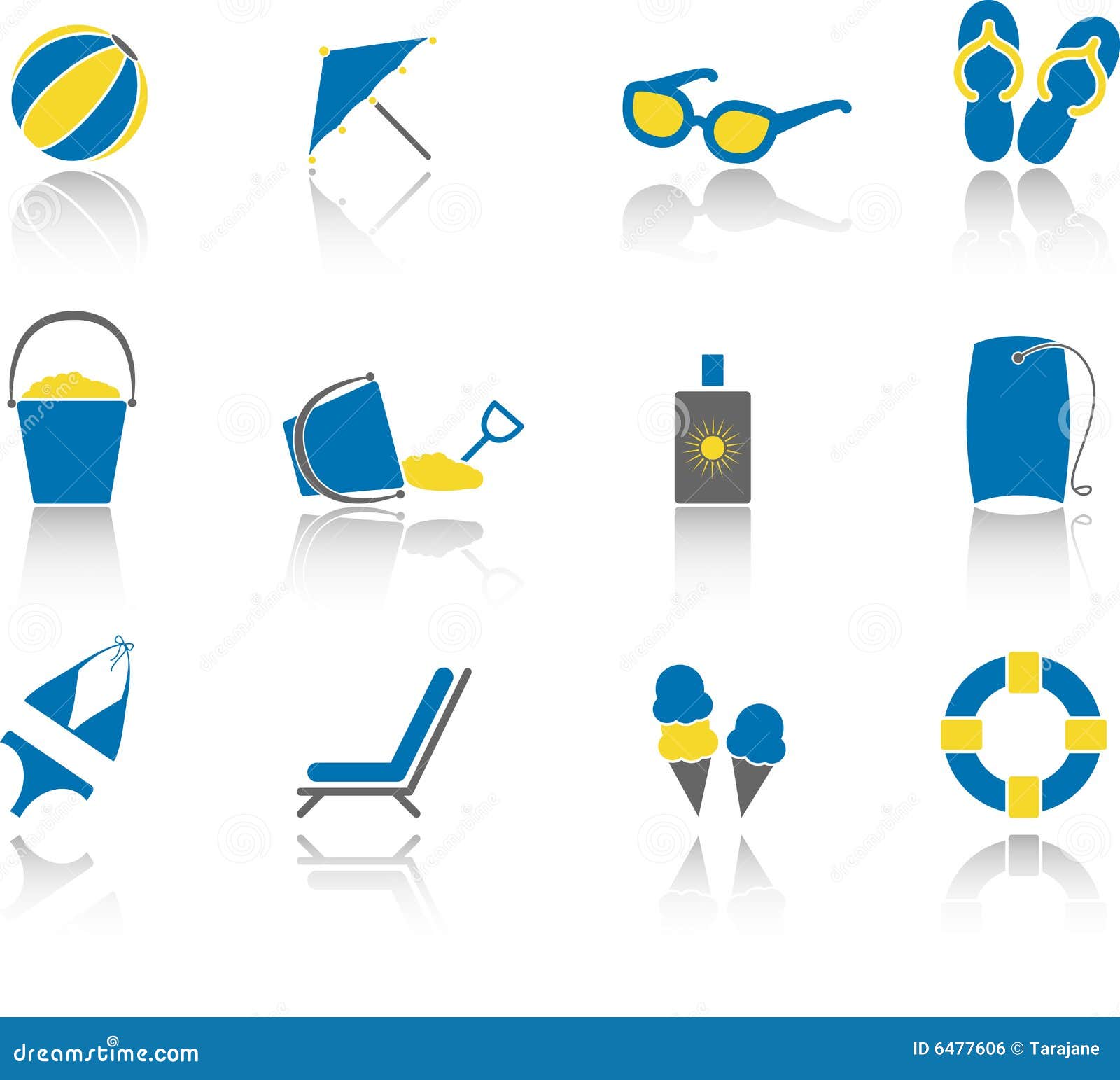 De Reeks Van Het Pictogram Van Het Strand Vector Illustratie ...