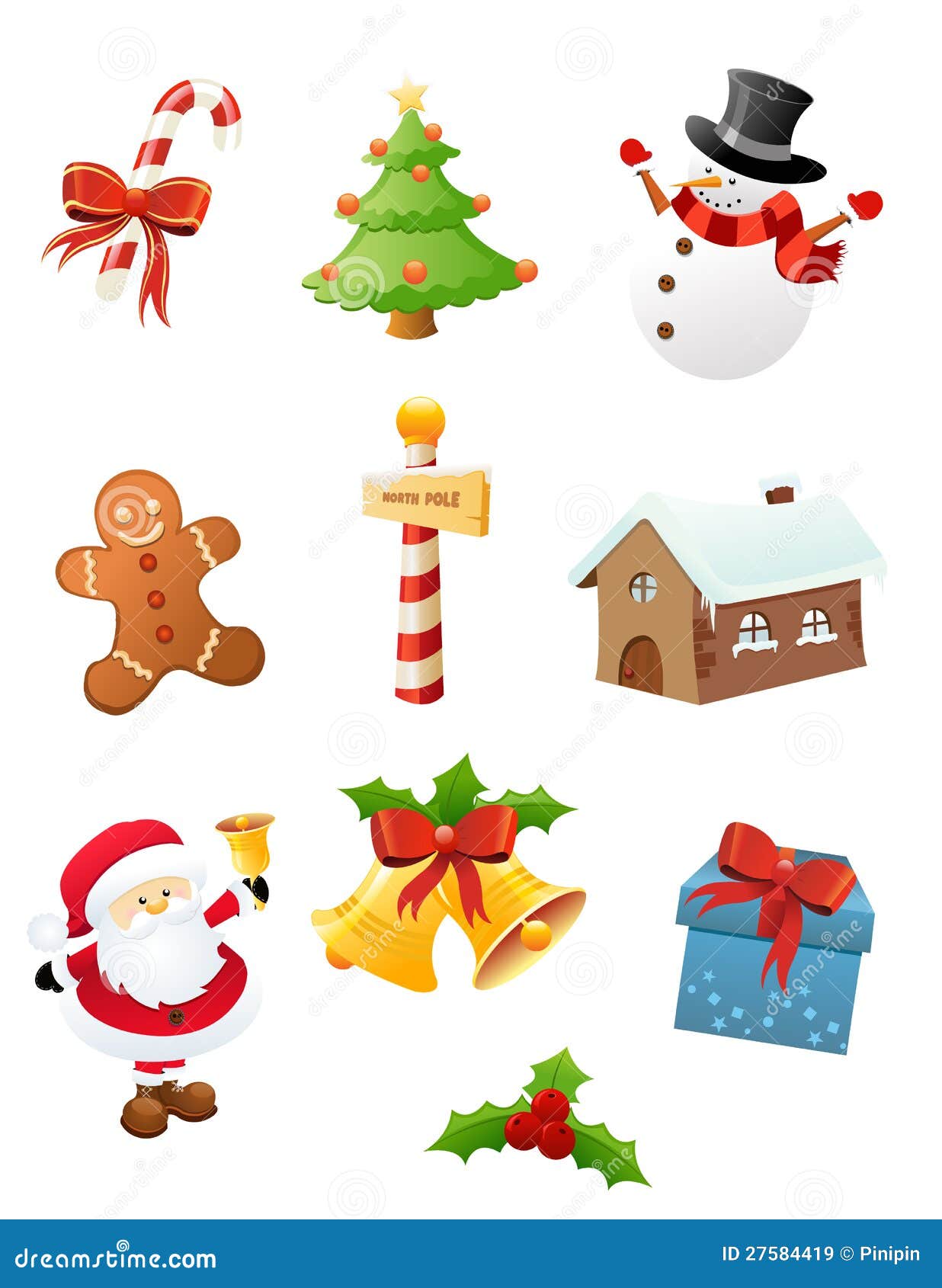 De Reeks Van Het Pictogram Van Kerstmis Vector Illustratie ...