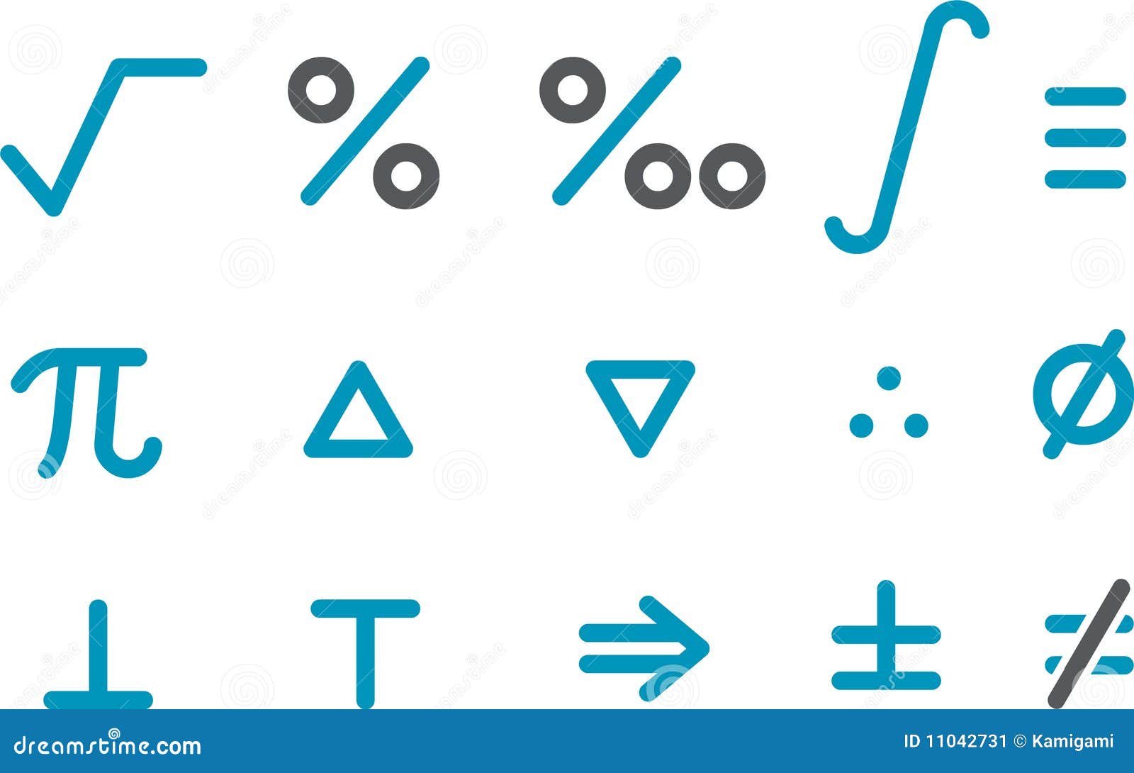 De Reeks Van Het Pictogram Van Math Vector Illustratie - Illustration ...