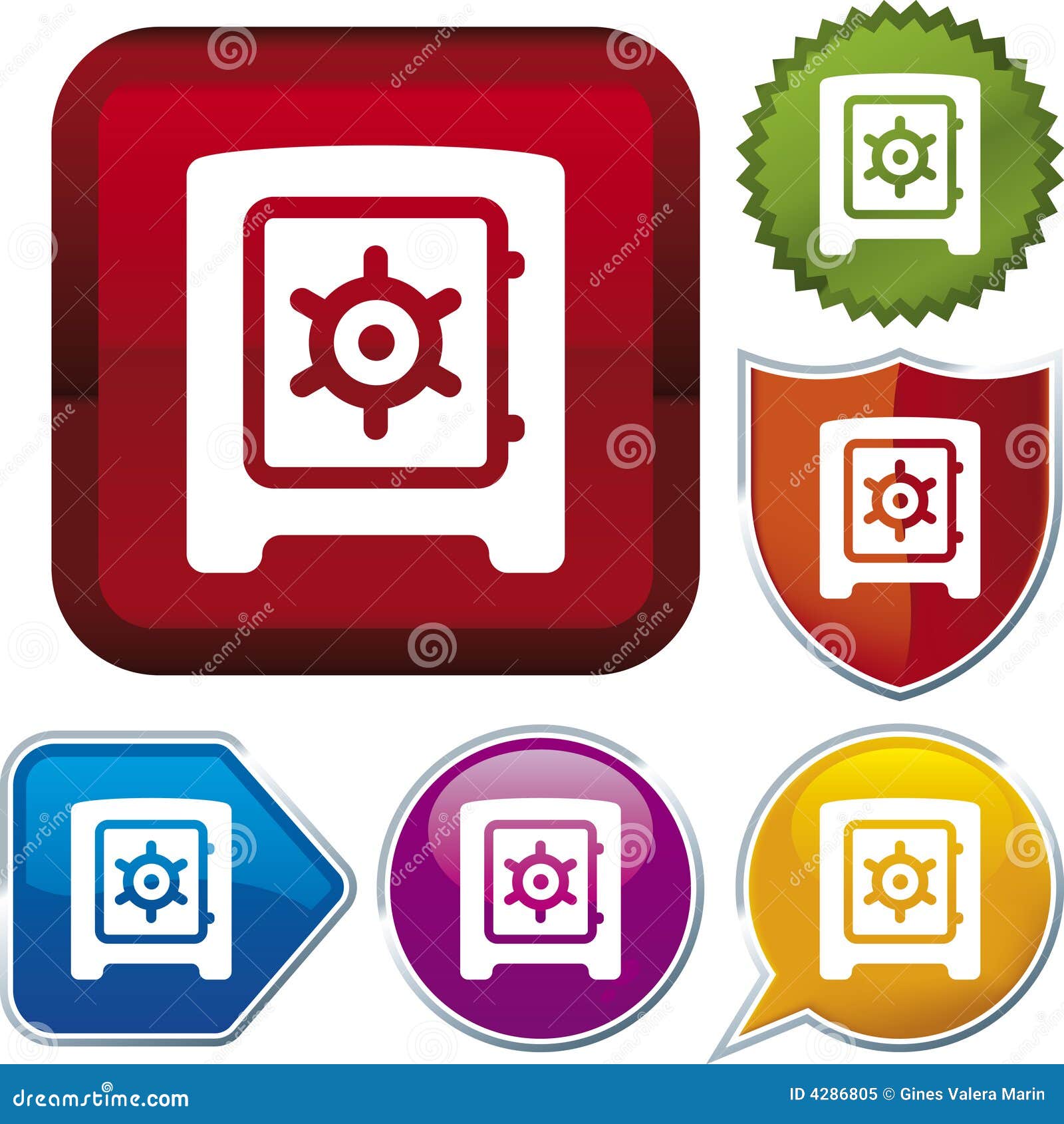 De Reeks Van Het Pictogram: Veilige Doos Vector Illustratie ...