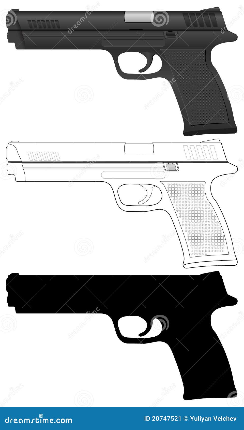 De reeks van het pistool vector illustratie. Illustration of veiligheid ...